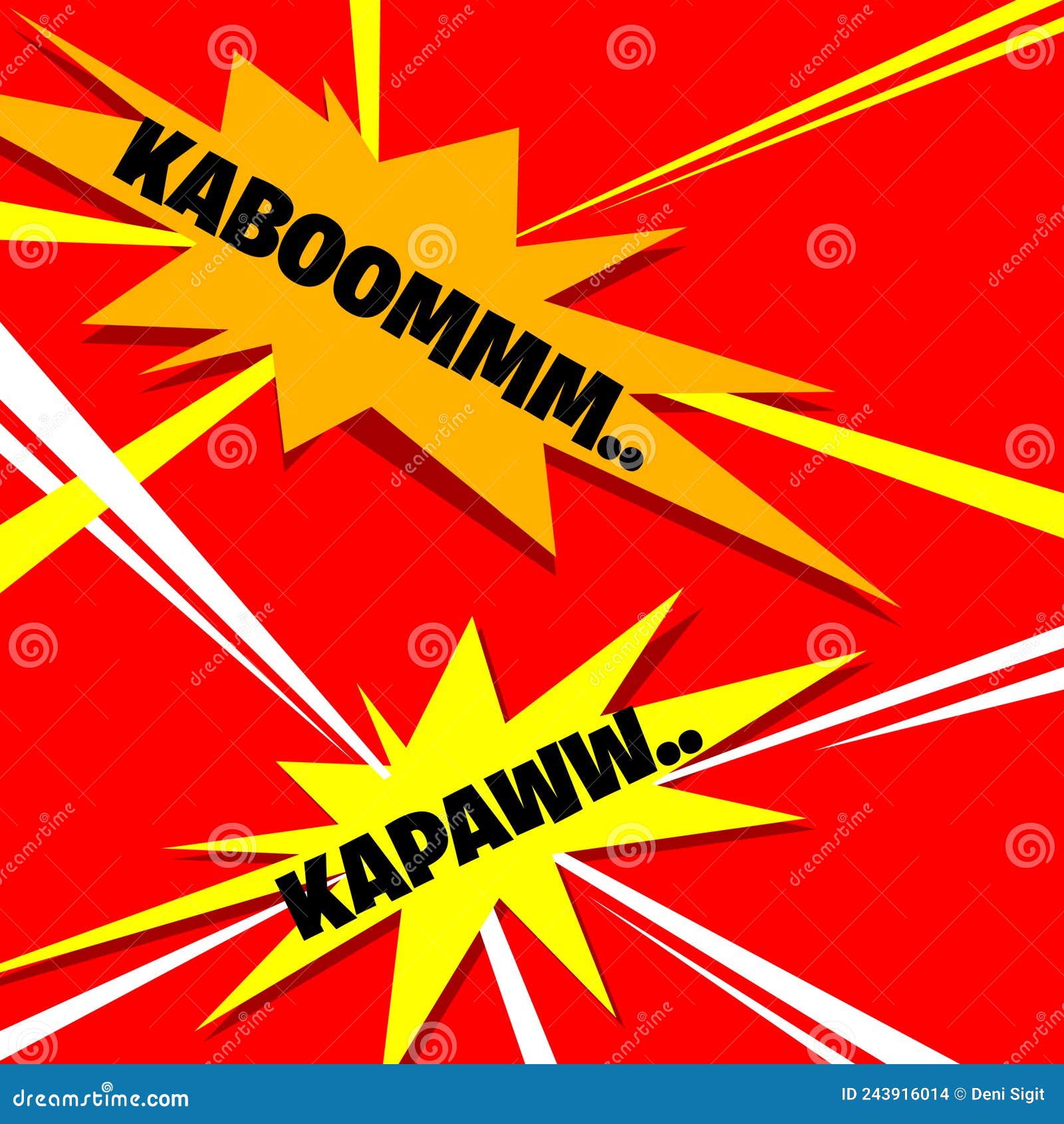 Comic Style Splash Blown Red Orange Stock Vector - Illustration of ...