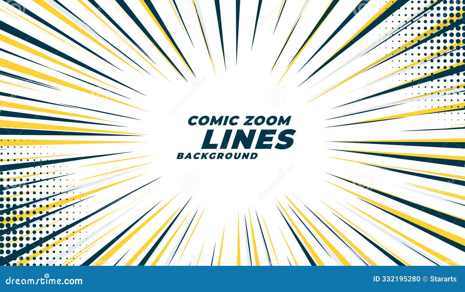 Comic Style Sunburst Zoom Lines Motion Banner Design Stock Illustration ...