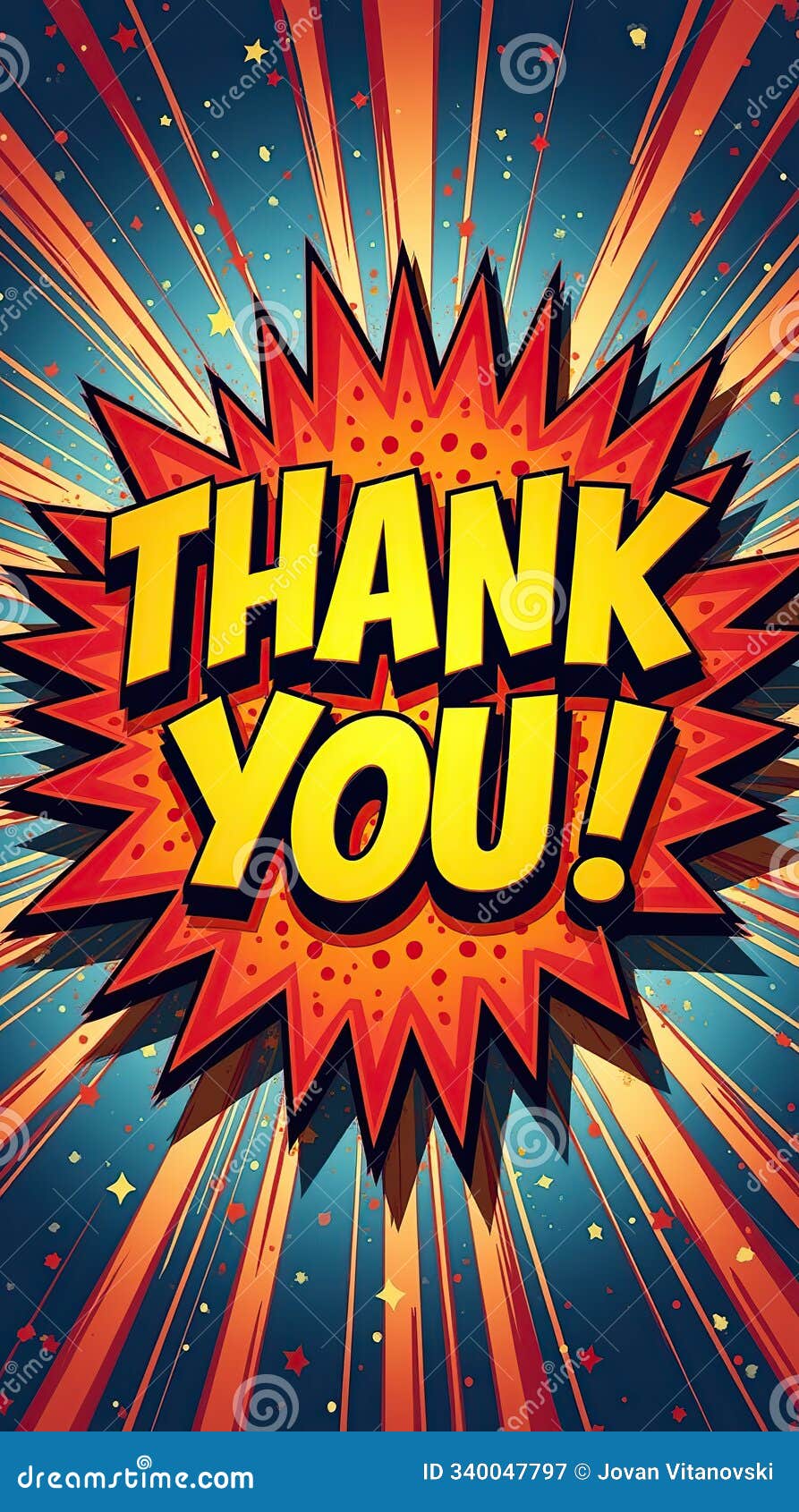Comic Style Thank You Message with Vibrant Explosion Design Stock ...