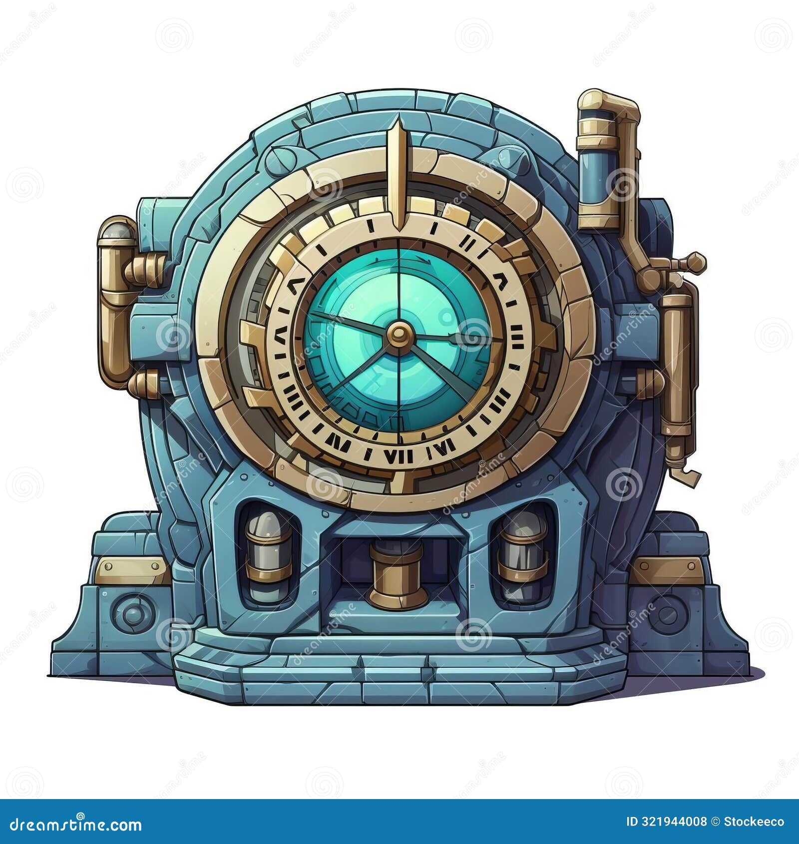 Comic Style Time Machine Sprite in 2d Side View Design Stock ...