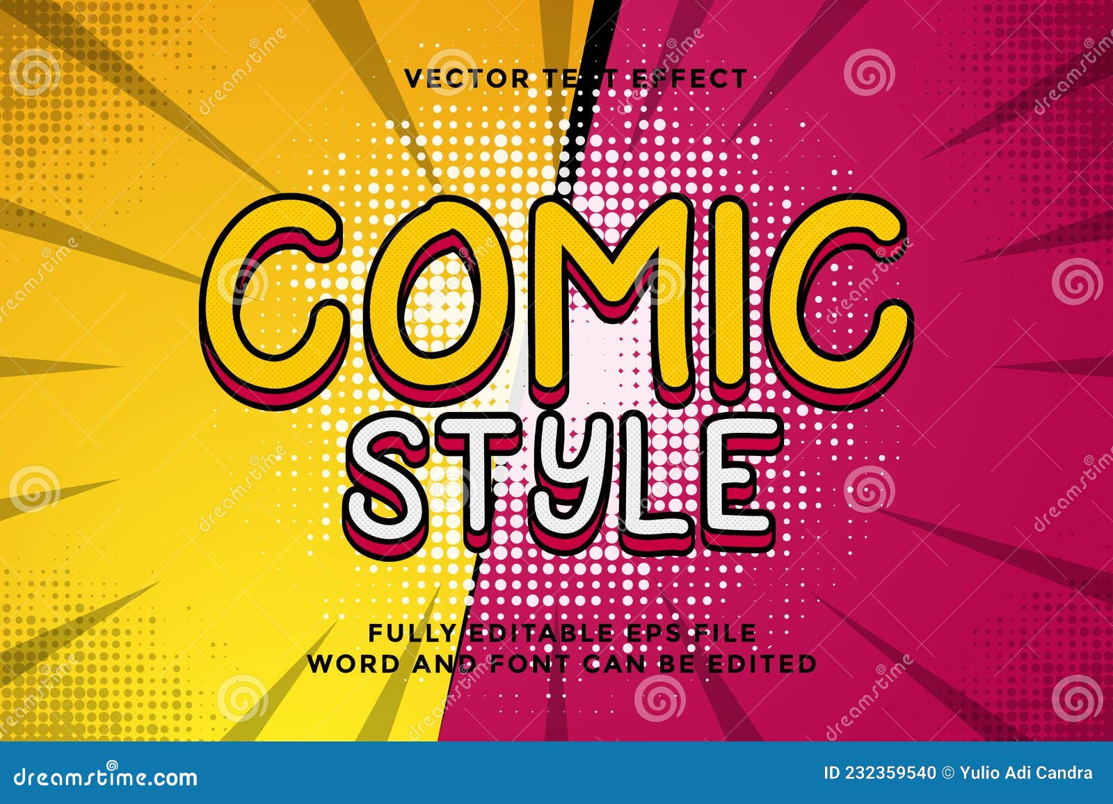 Comic Style Vector Text Effect Stock Vector - Illustration of abstract ...