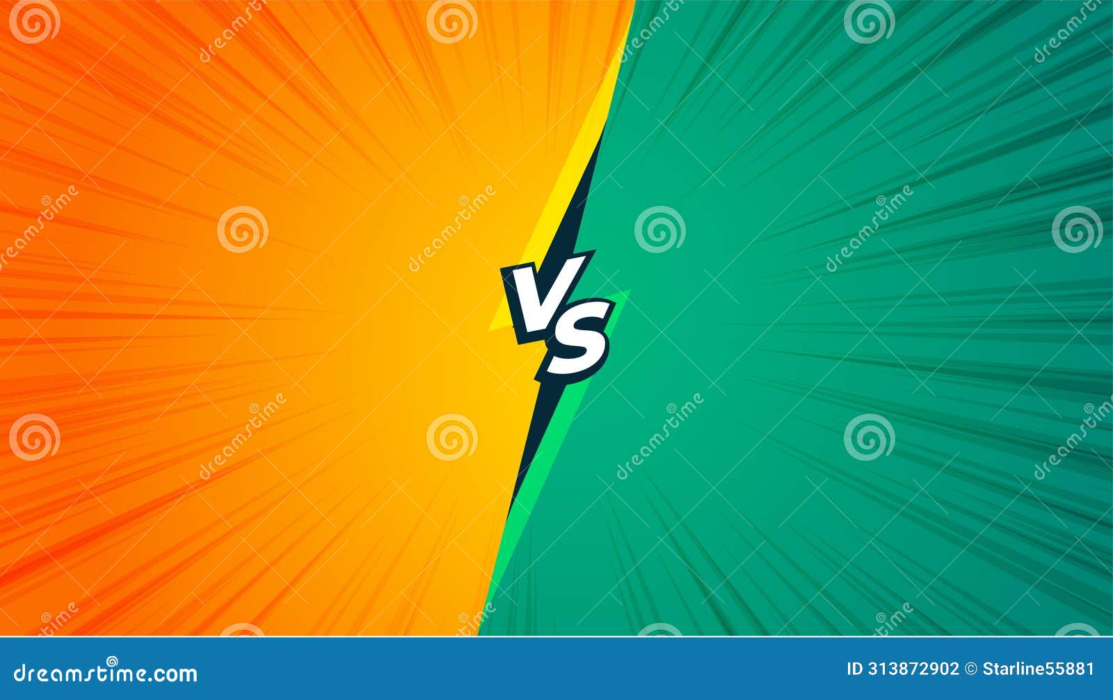 Comic Style Versus Vs Banner in Yellow and Turquoise Color Stock Vector ...