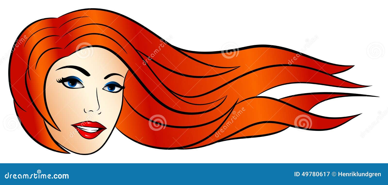 Comic Style Woman With Wind In Her Hair Cartoon Vector | CartoonDealer ...