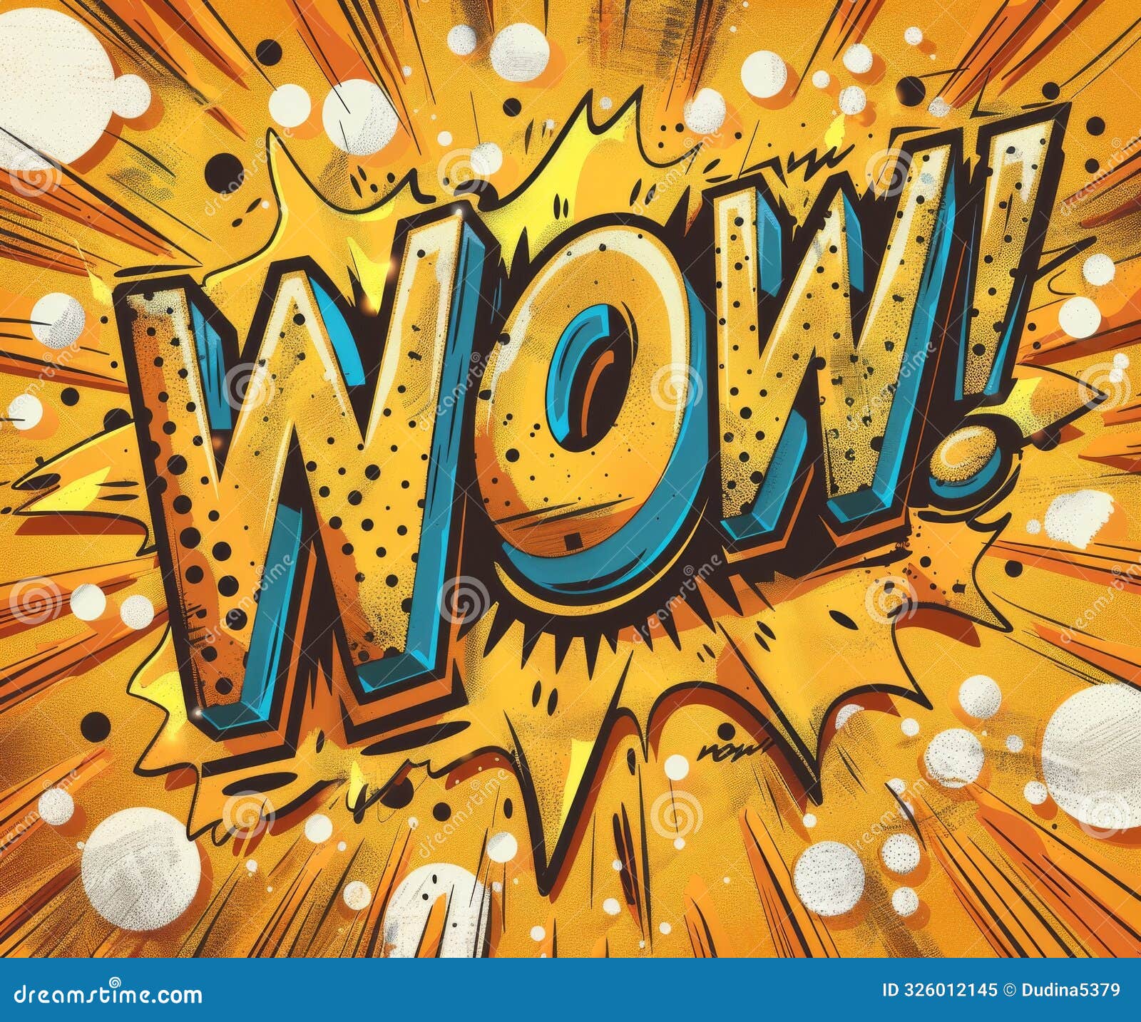 Comic Style Wow Expression with Explosive Background in Pop Art Design ...