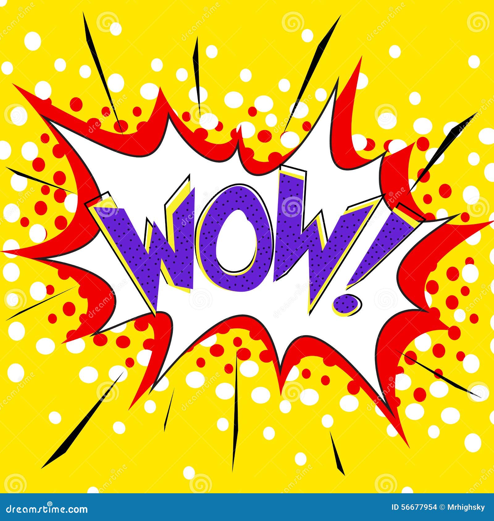 Comic style WOW text stock vector. Illustration of entertainment - 56677954