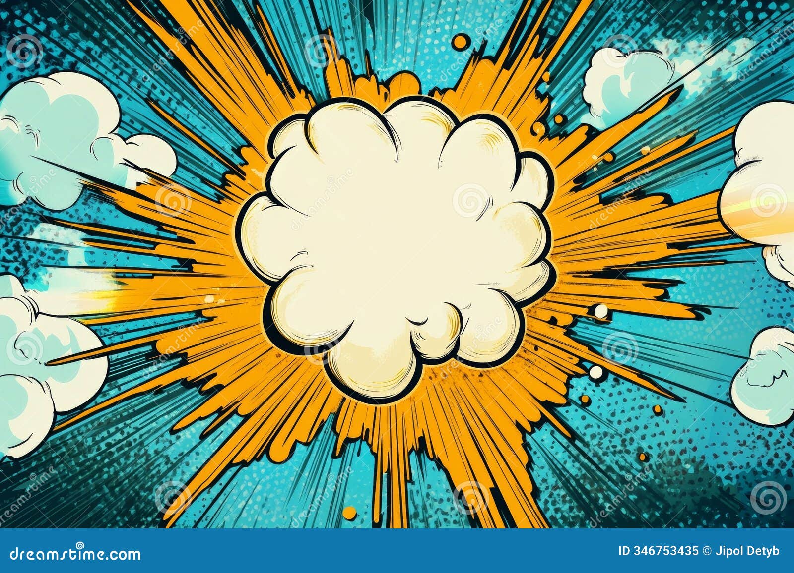 Comic Style Yellow, Blue Burst Background Illustration Stock Image ...