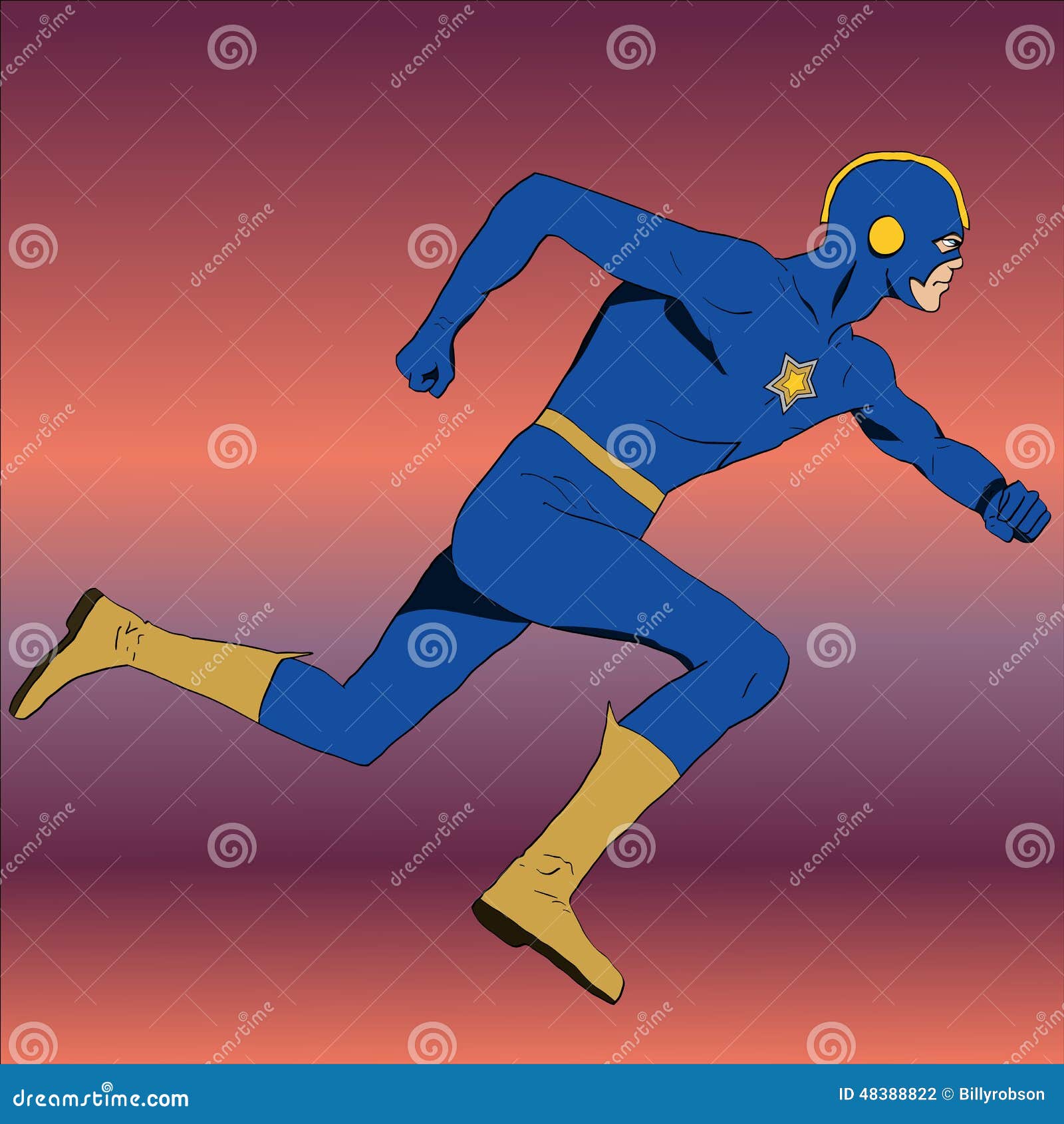 Comic Super Hero stock vector. Illustration of speed - 48388822