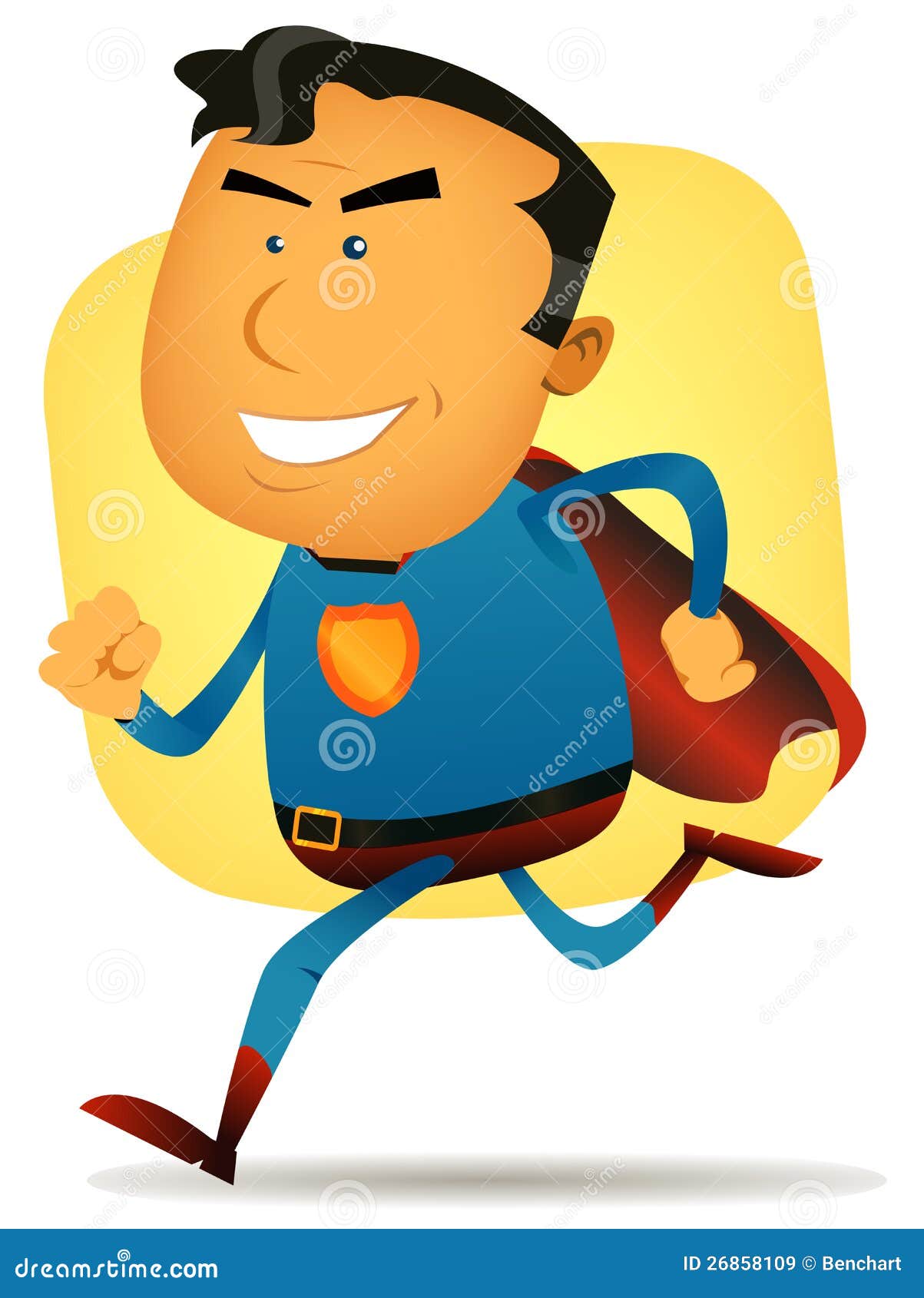 Comic Superhero Running stock vector. Illustration of justice - 26858109