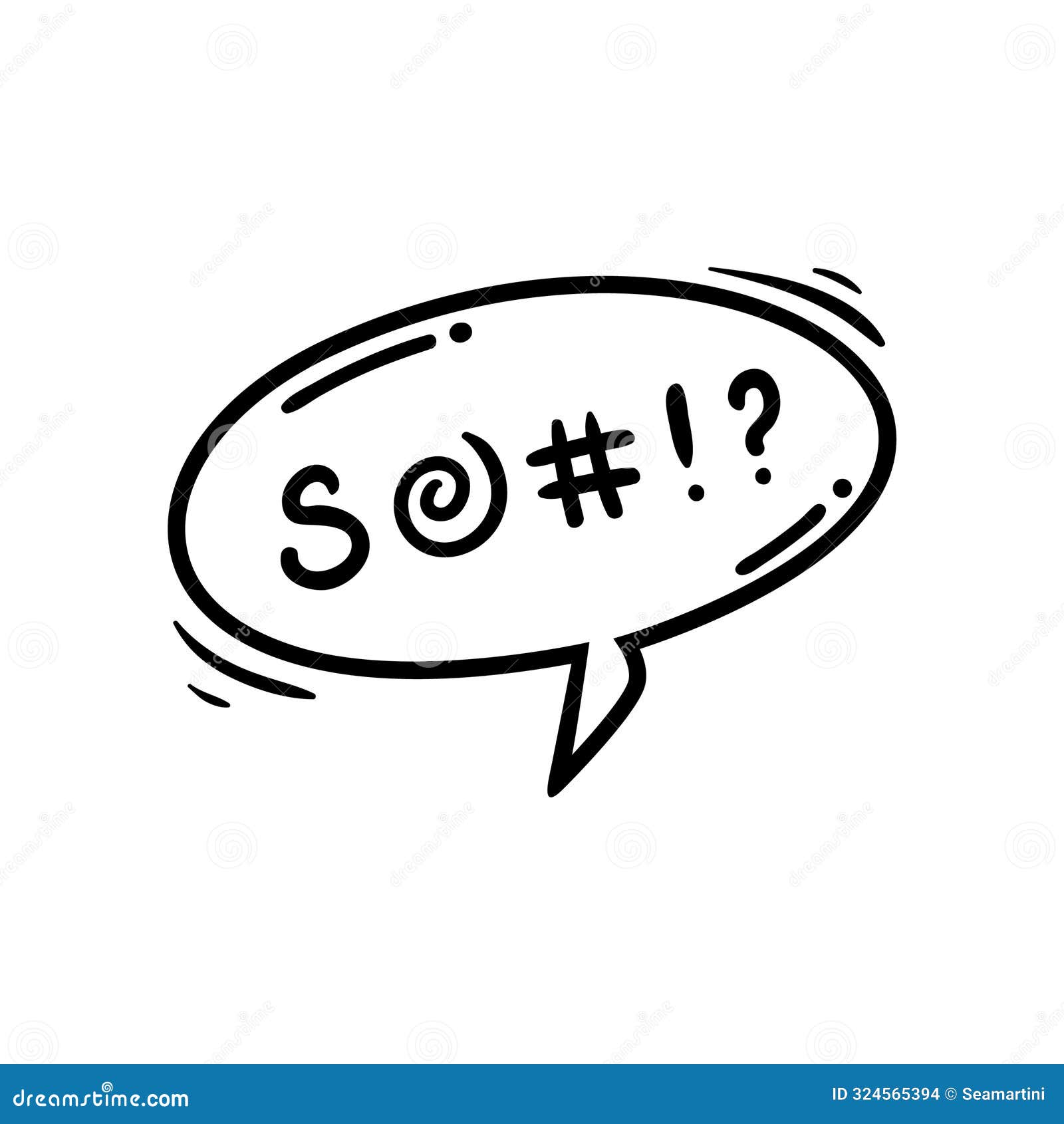 Comic Swear Speech Bubble, Aggressive Expletive Stock Illustration ...