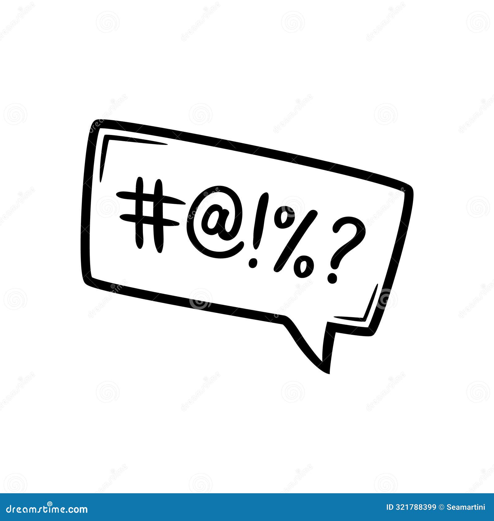 Comic Swear Speech Bubble, Hate Angry Talk Cloud Stock Illustration ...