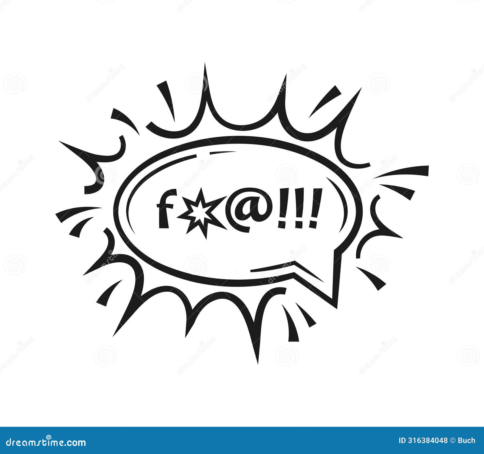Comic Swear Speech Bubble, Expressive Typography Stock Vector ...