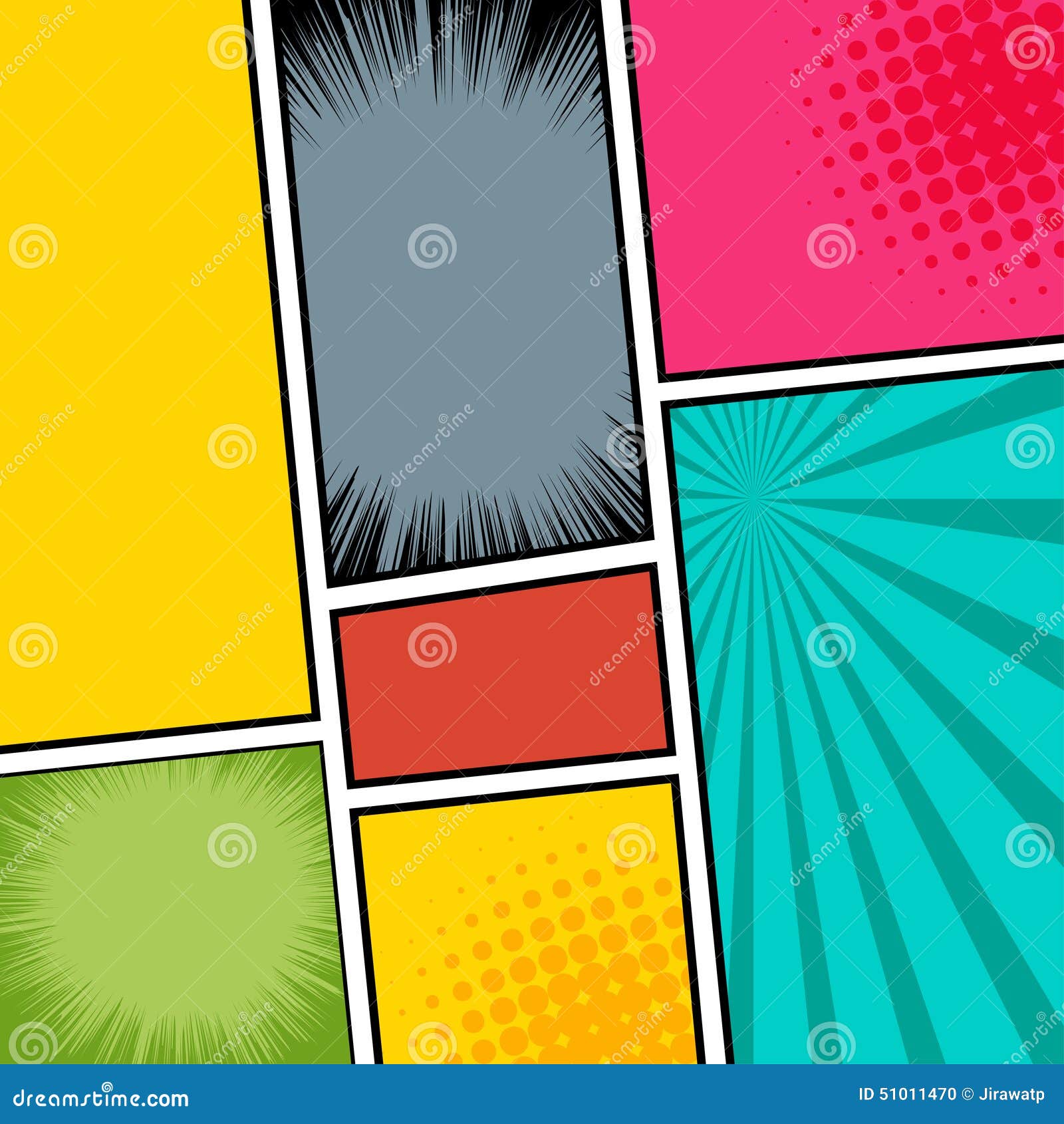 Comic Template Vector Pop-Art. Stock Vector - Illustration of element ...