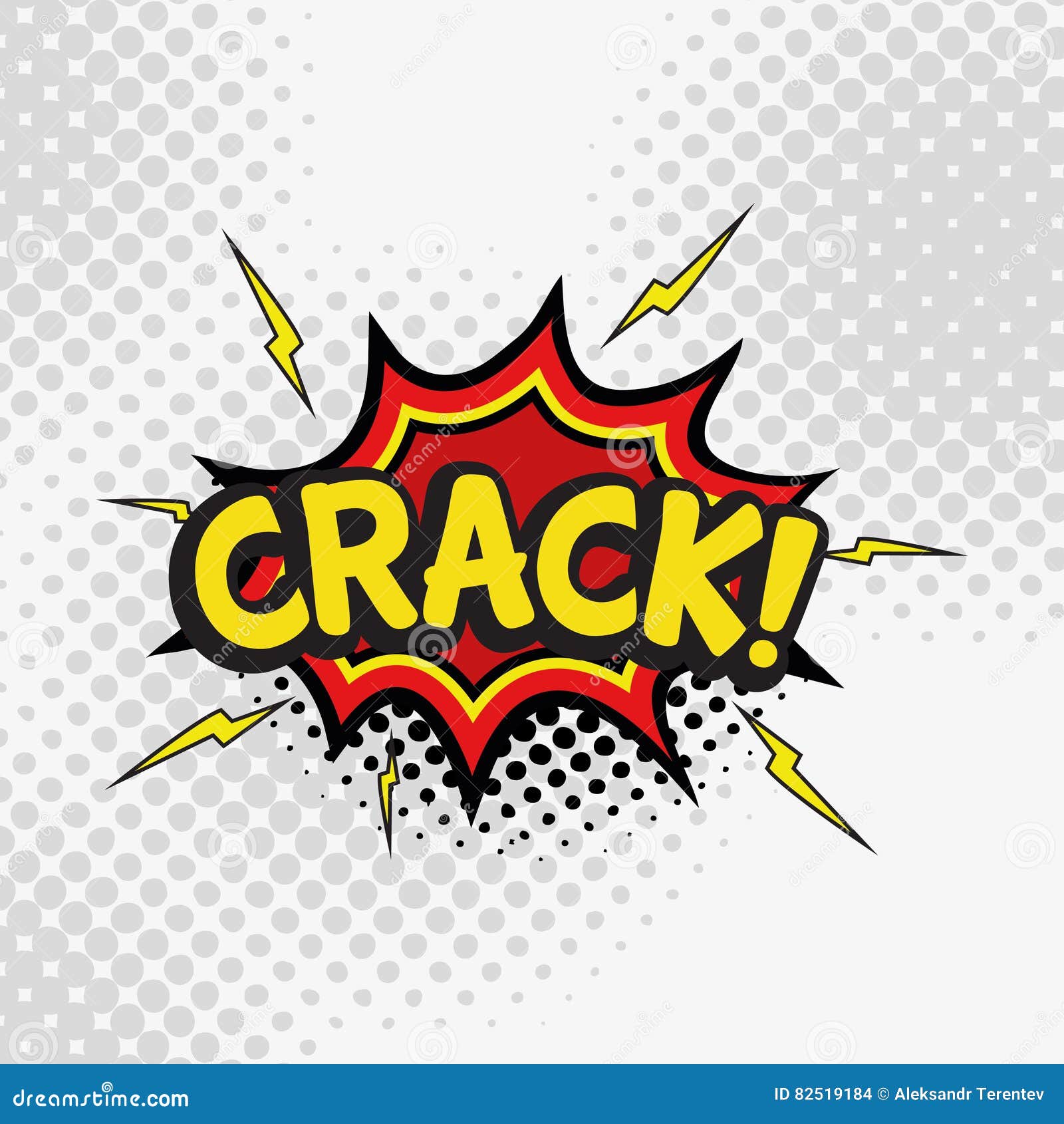 Comic Text, Pop Art Style.CRACK Stock Vector - Illustration of balloon ...