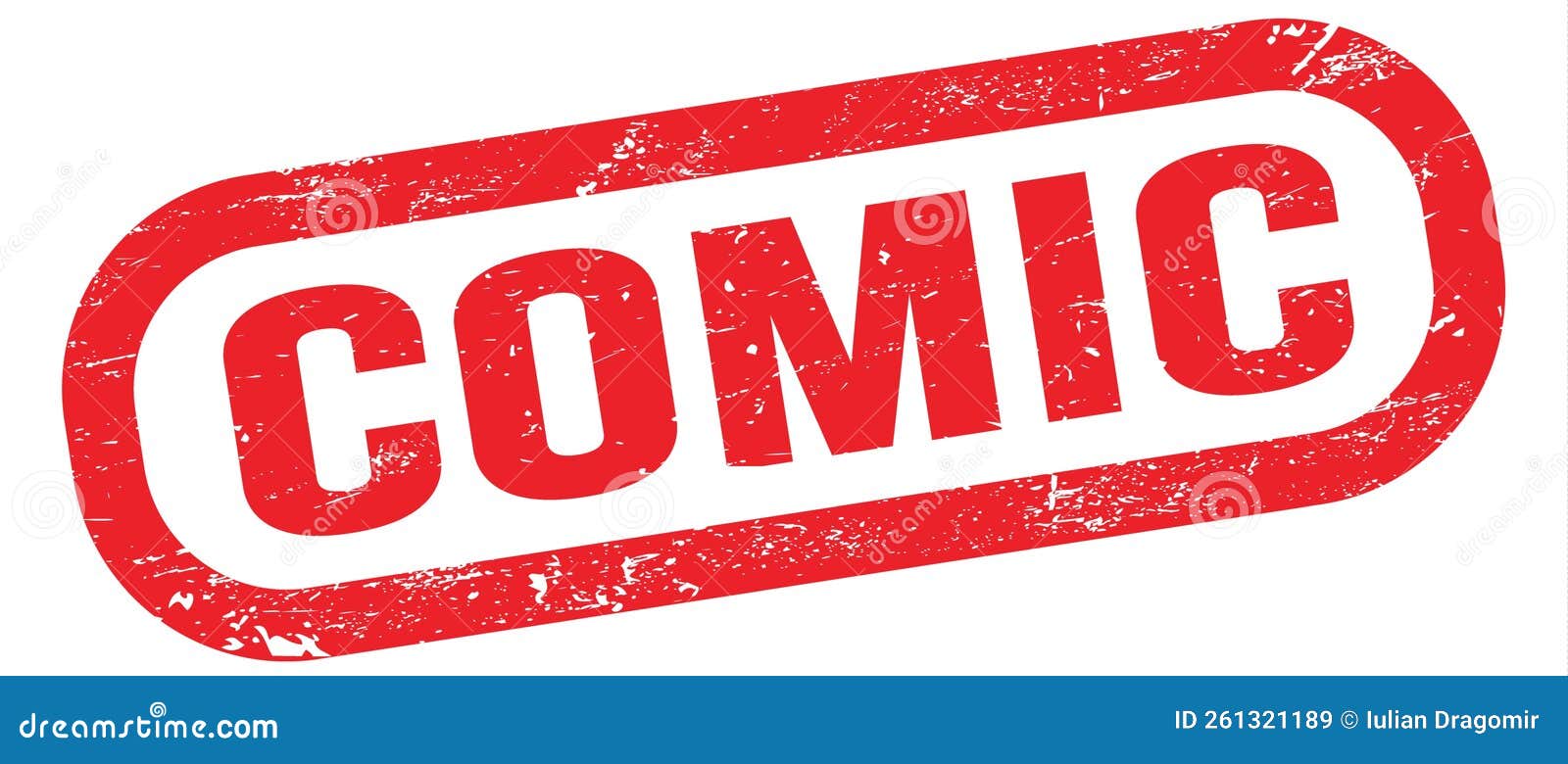 COMIC, Text on Red Rectangle Stamp Sign Stock Illustration ...
