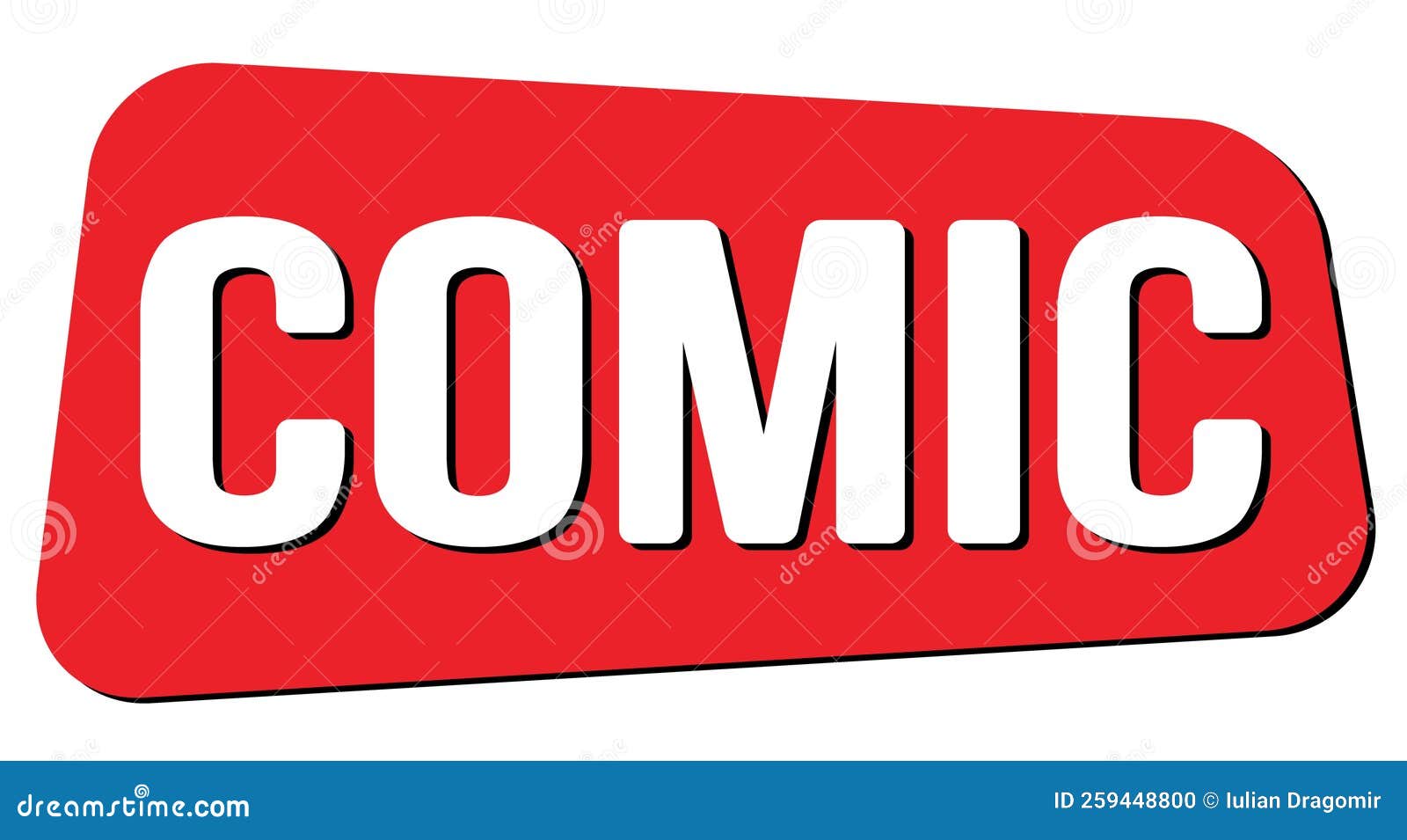 COMIC Text on Red Trapeze Stamp Sign Stock Illustration - Illustration ...