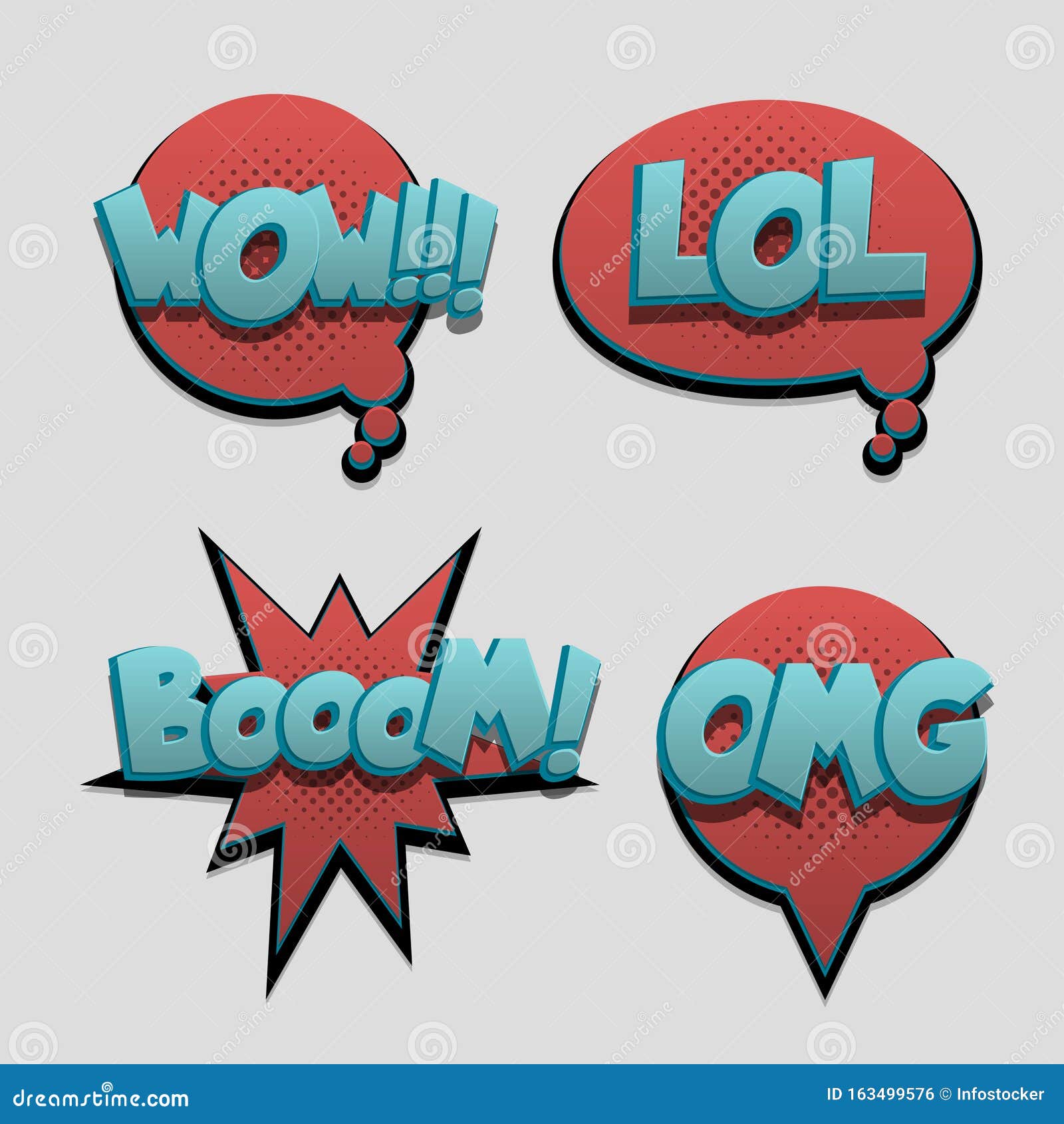 Comic Text Speech Bubble Pop Art Design Stock Vector - Illustration of ...
