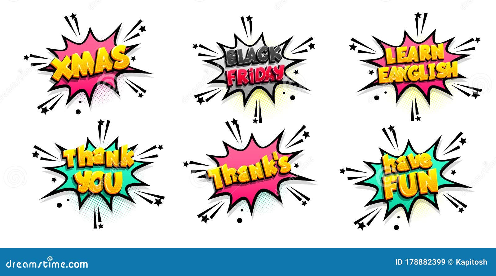 Comic Text Speech Bubble Pop Art Style Stock Vector - Illustration of ...