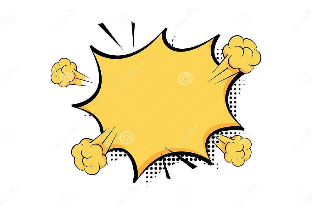 Comic Text Speech Chat Bubble Explosion Pop Art Style. Starburst Comic ...