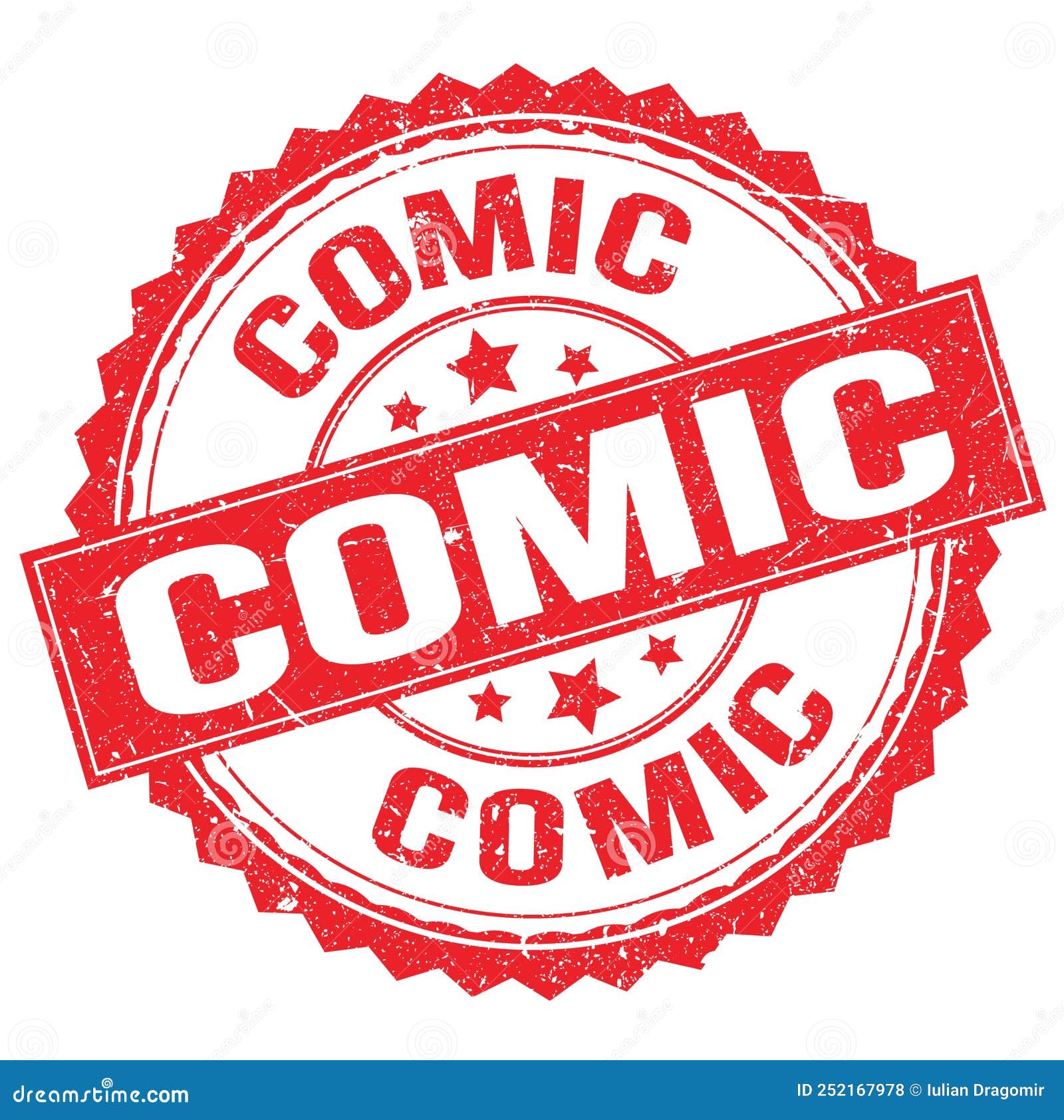 COMIC Text on Red Round Stamp Sign Stock Illustration - Illustration of ...