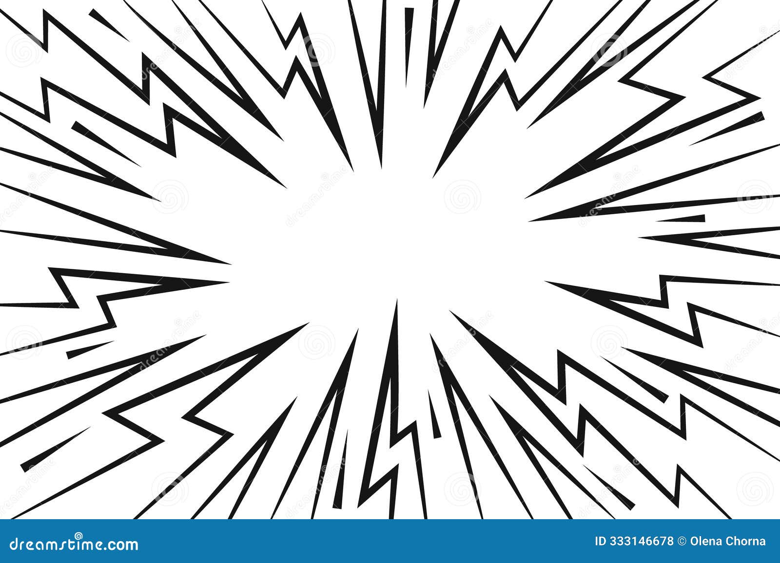 Comic Thunder Effect on White Background. Cartoon Lightning and Flash ...