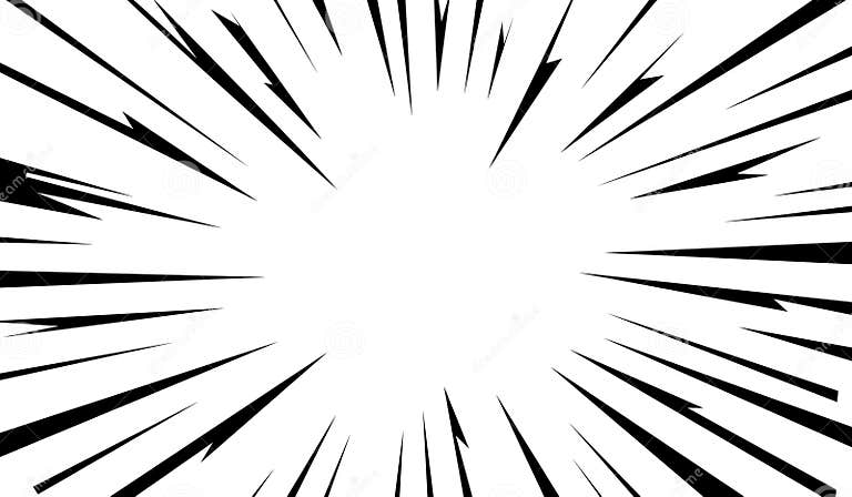 Comic Thunder Explosion Rays in Manga Book Anime Style. Vector Explode ...