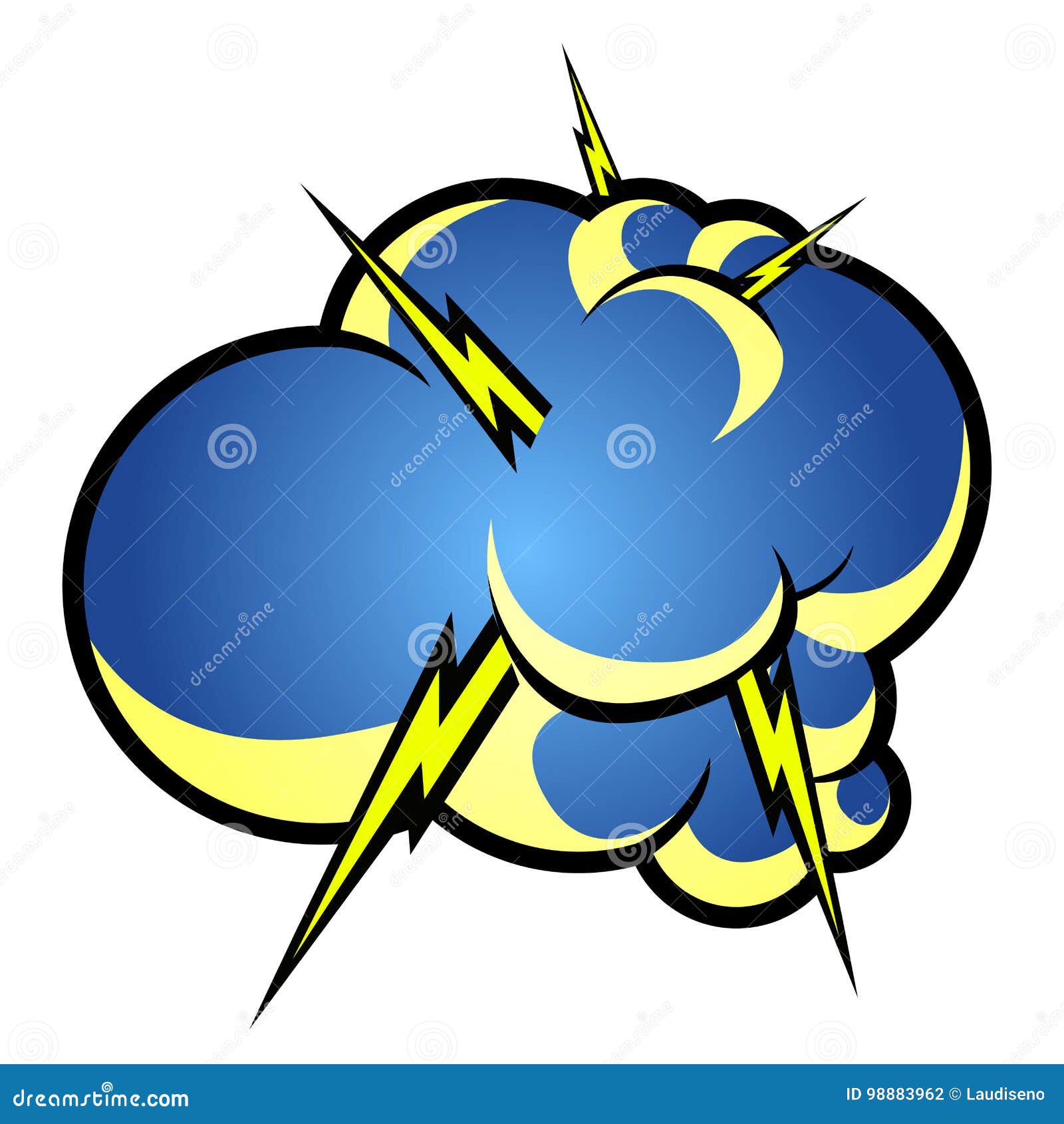 Comic thunder storm stock vector. Illustration of digitally - 98883962
