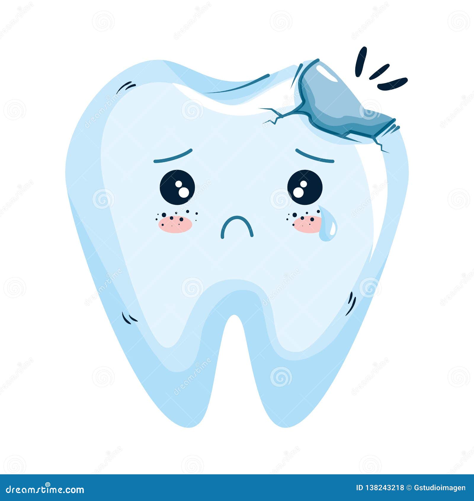 Comic Tooth Broken Kawaii Character Stock Vector - Illustration of ...