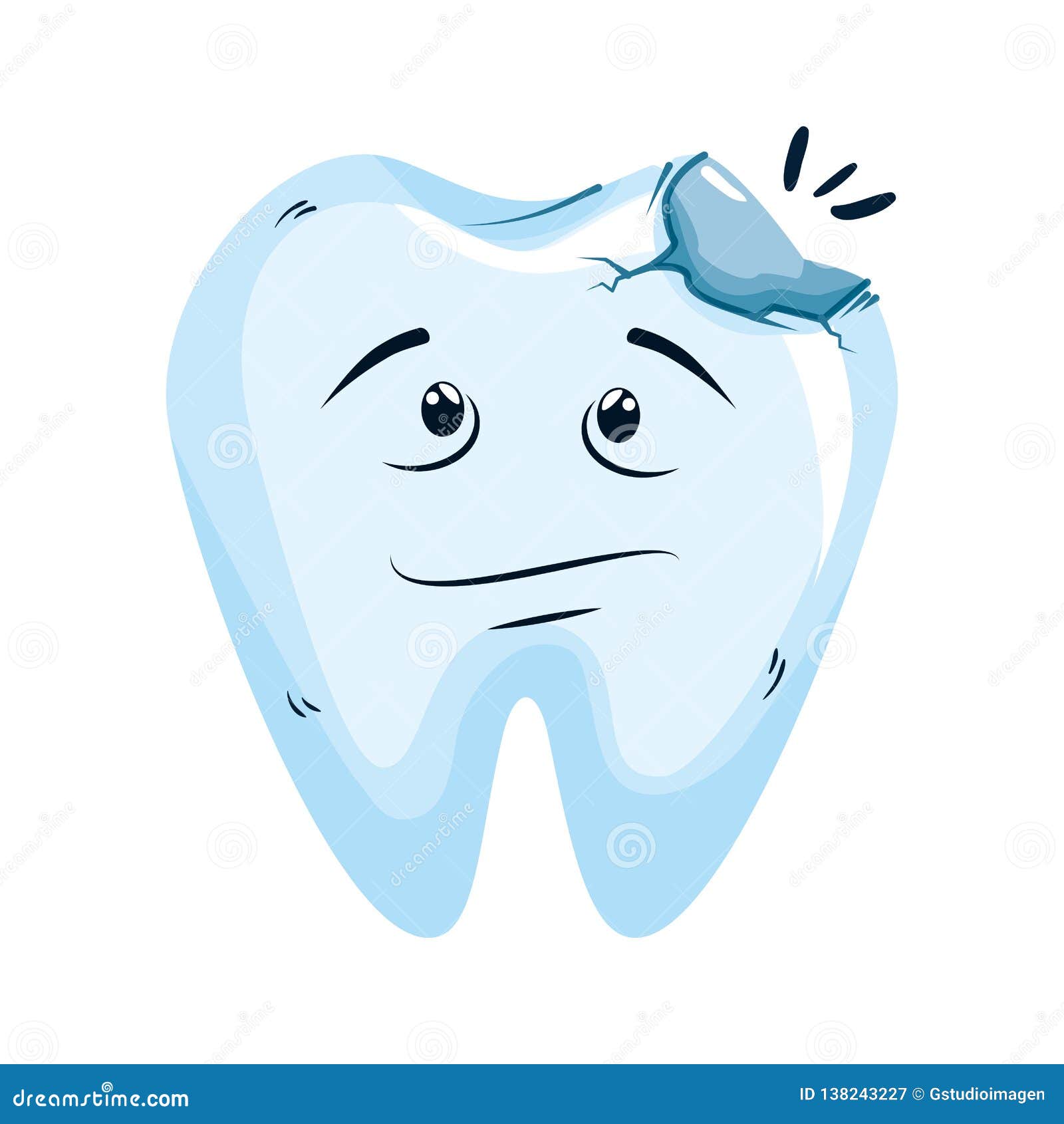 Comic Tooth Broken Kawaii Character Stock Vector - Illustration of ...