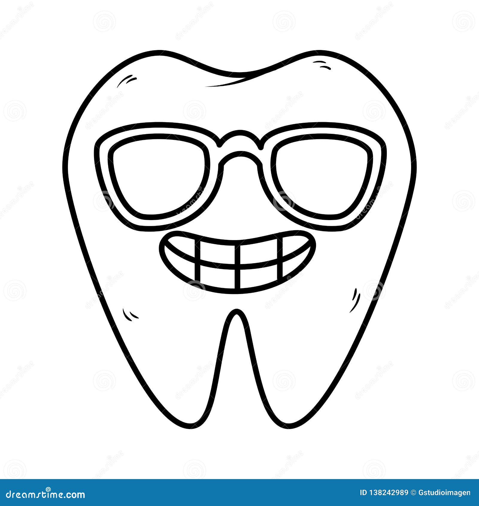 Comic Tooth with Sunglasses Kawaii Character Stock Vector ...