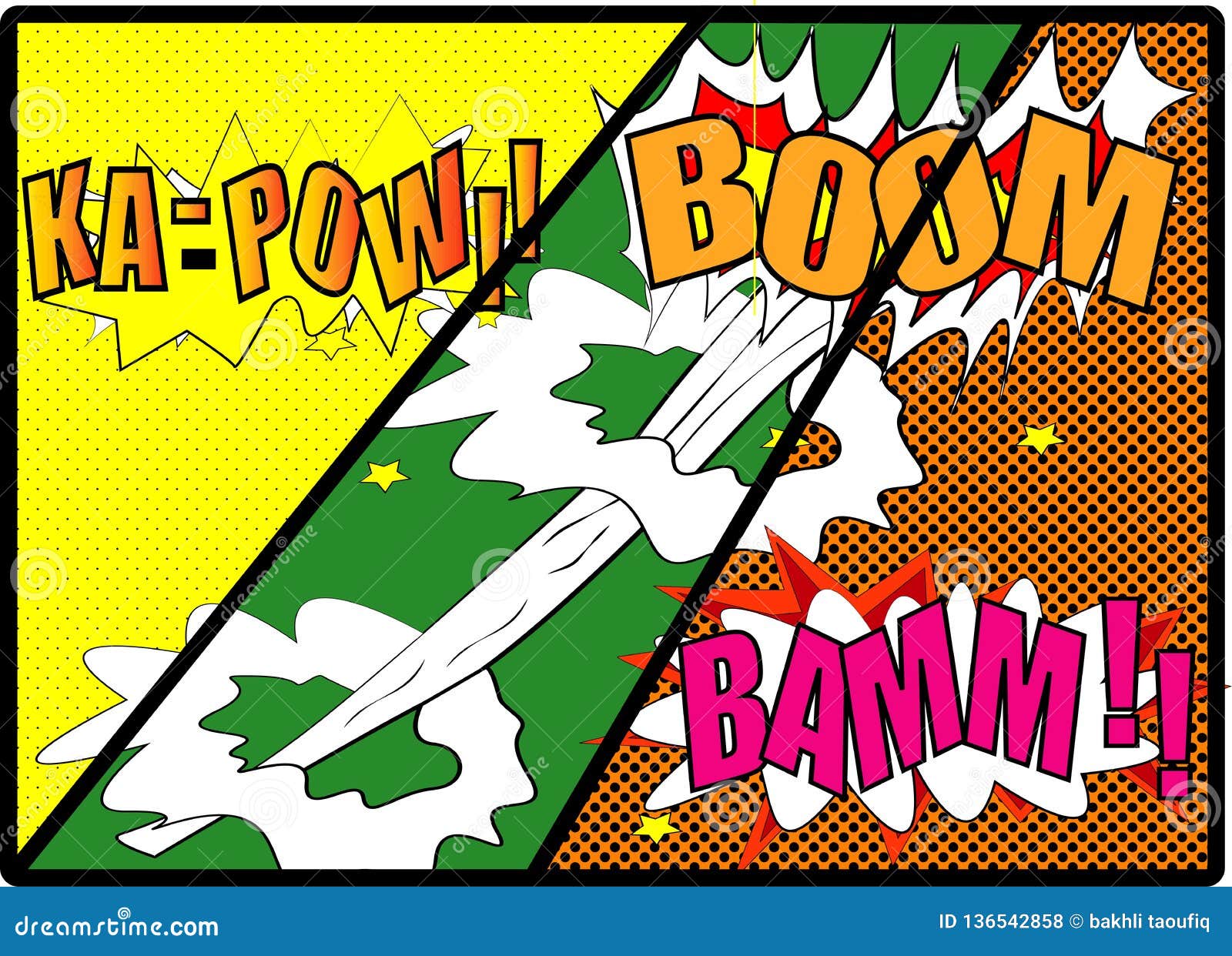 Comic Vector - Comic Speech Bubble Set with Text BOOM.BANK.BAMM Stock ...