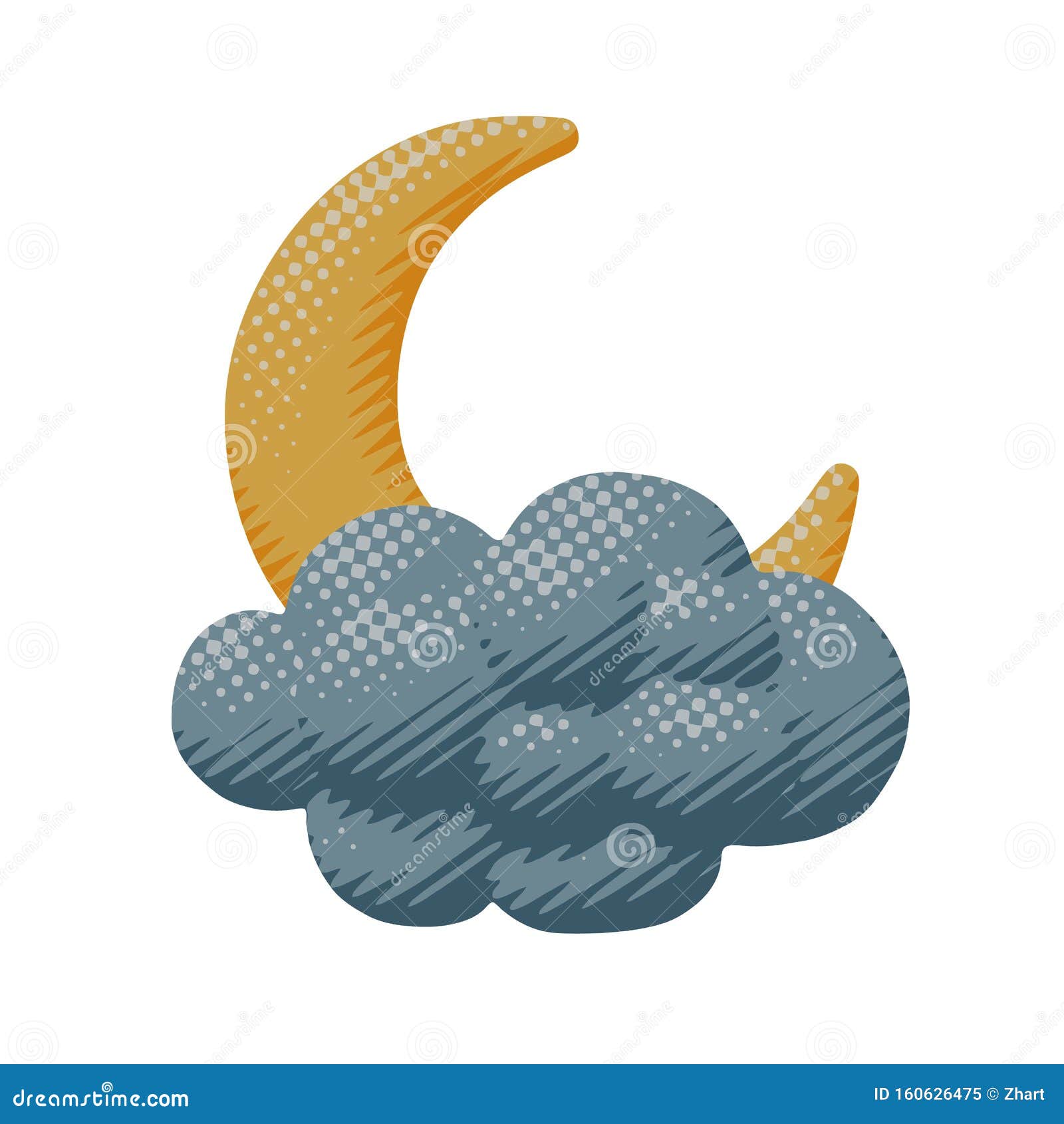 Comic Vector Night Orange Moon Illustration Idea Stock Vector ...