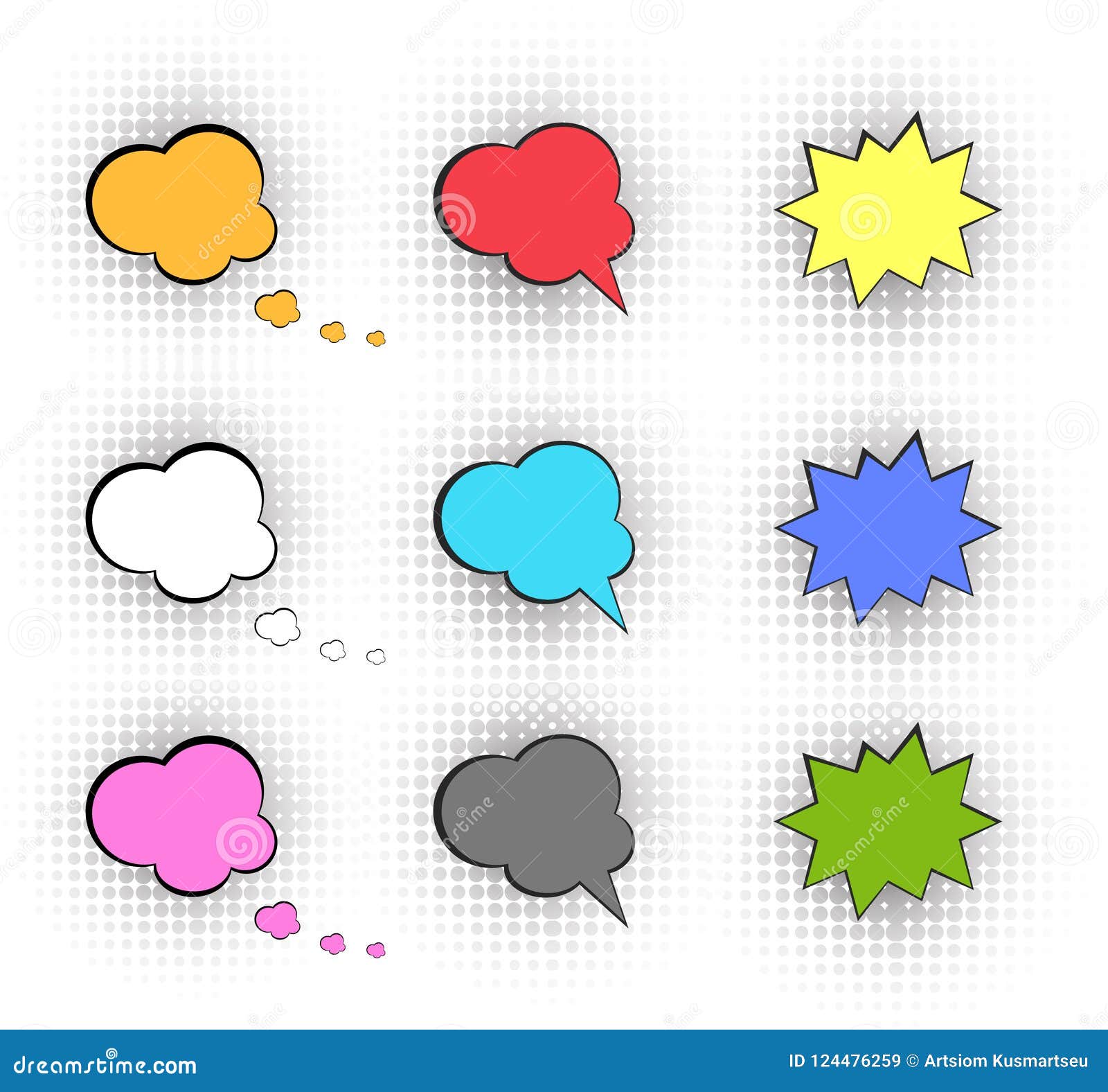 Comic vector speech box stock vector. Illustration of cloud - 124476259