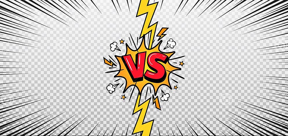 Comic Versus Background. Vs Challenge Frame in Comics Book, Game ...
