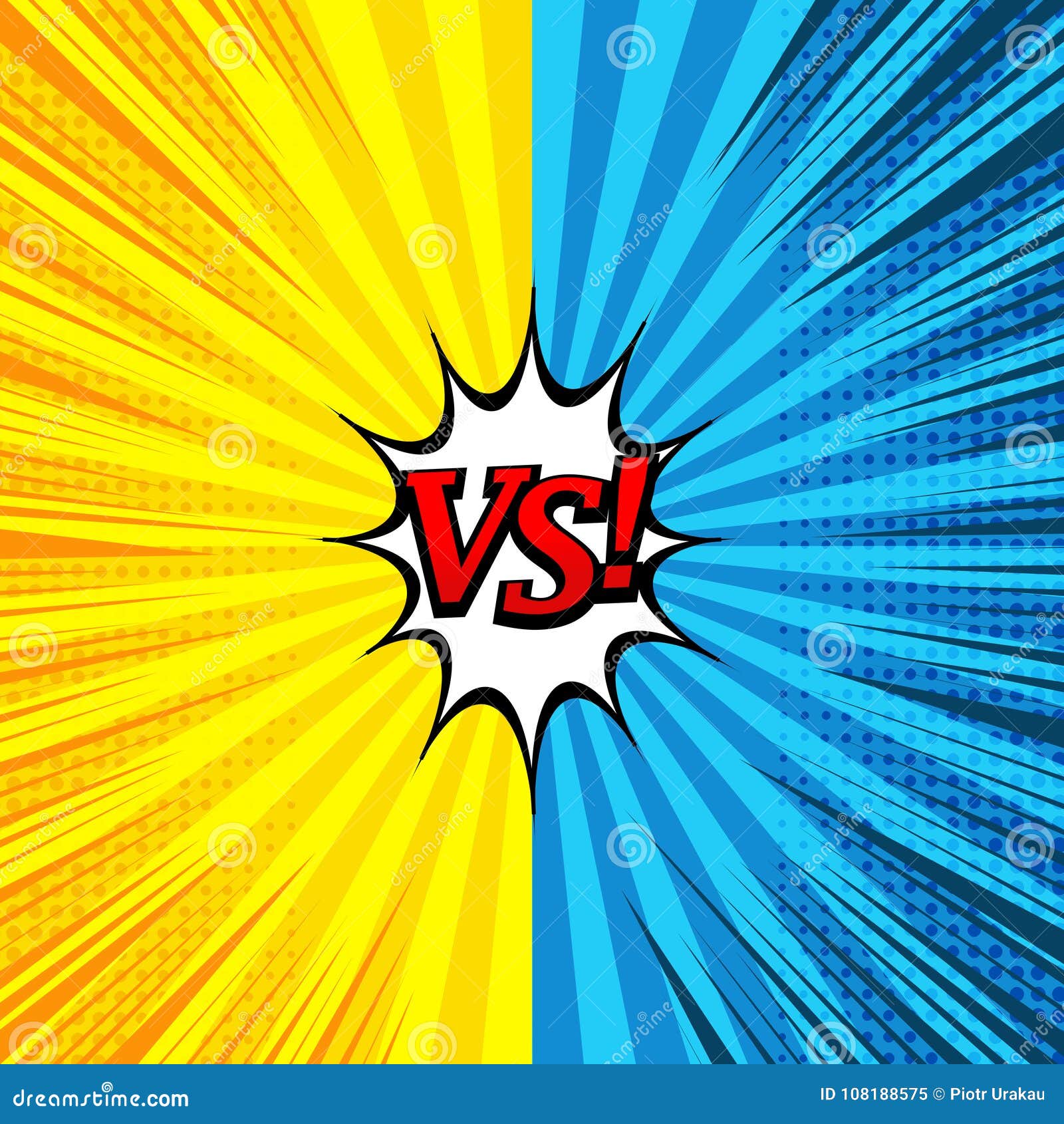 Comic Versus Bright Background Cartoon Vector | CartoonDealer.com ...
