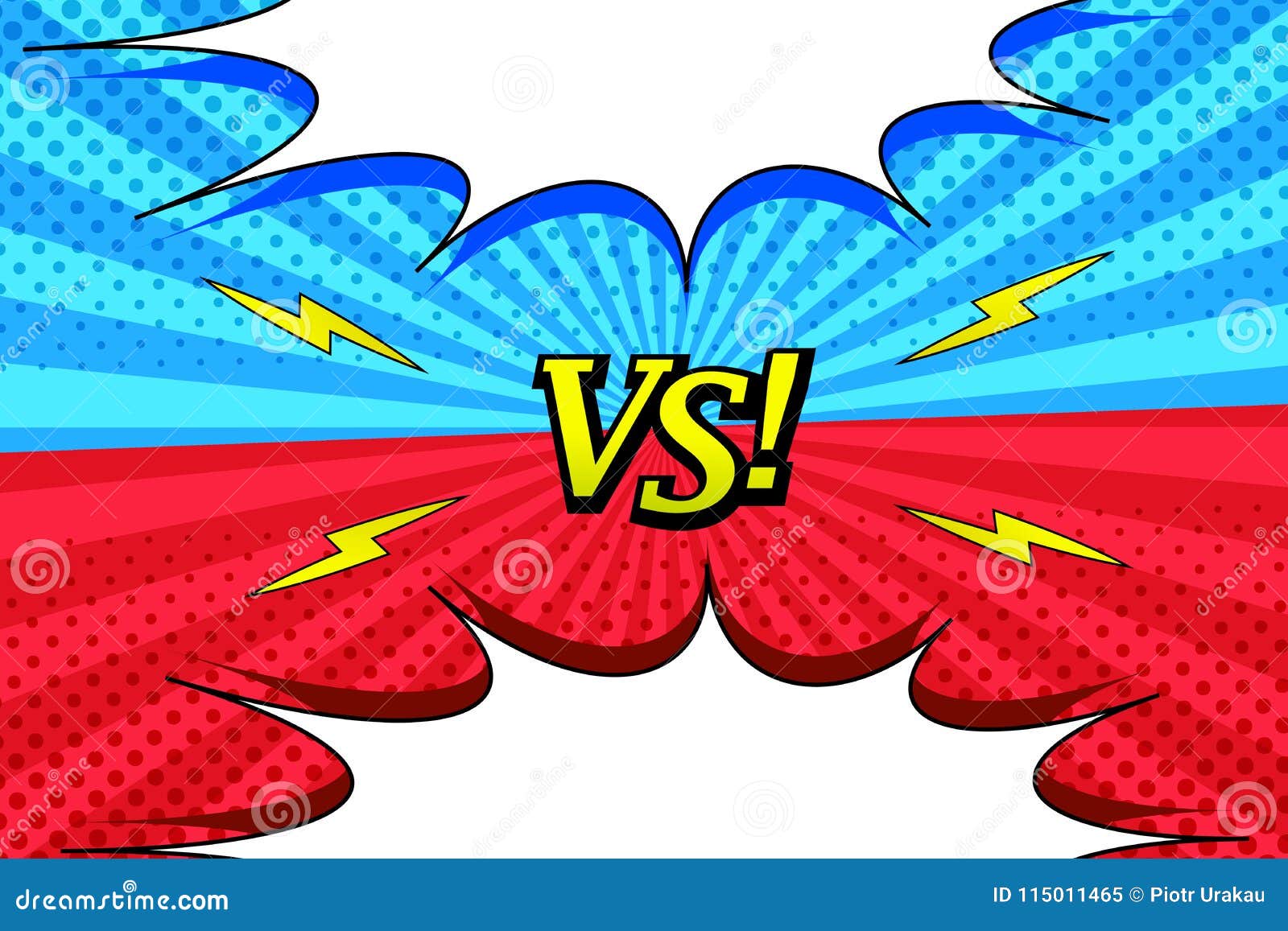 Comic Versus Bright Horizontal Background Cartoon Vector ...