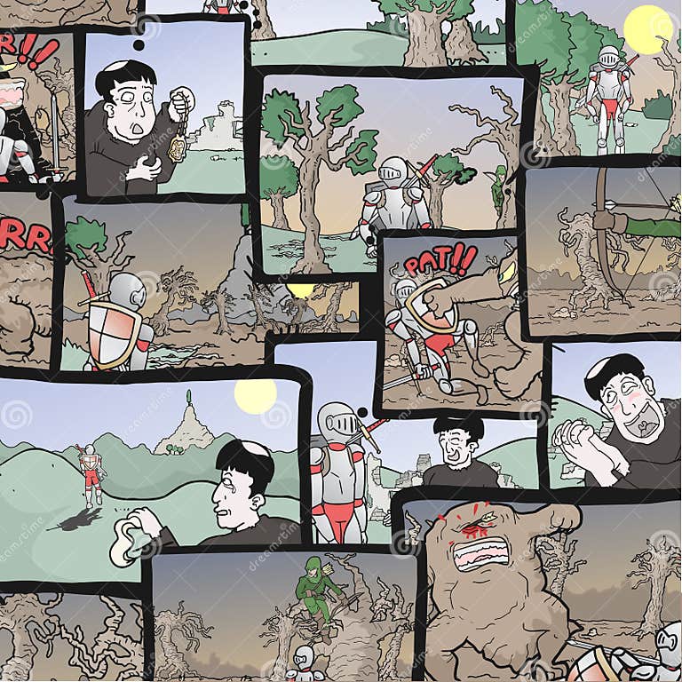 Comic vignettes mosaic stock vector. Illustration of drawn - 48389822