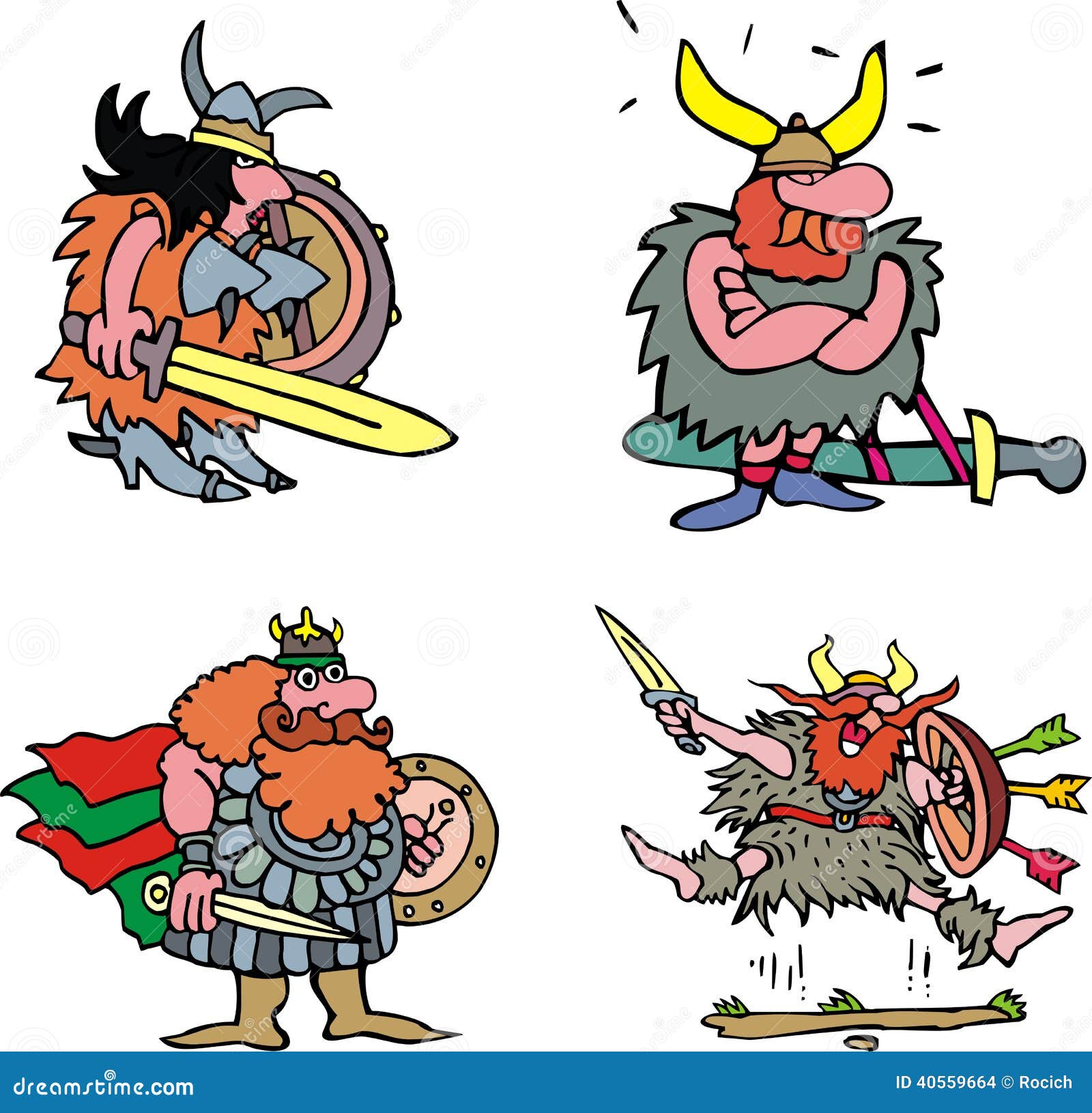 Comic viking warriors stock vector. Illustration of humor - 40559664