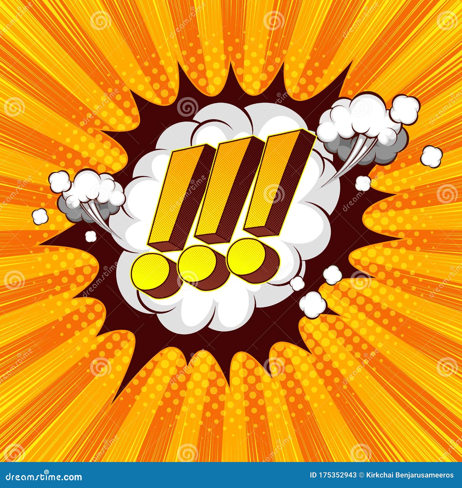 Comic Warning sign 7 stock vector. Illustration of clip - 175352943