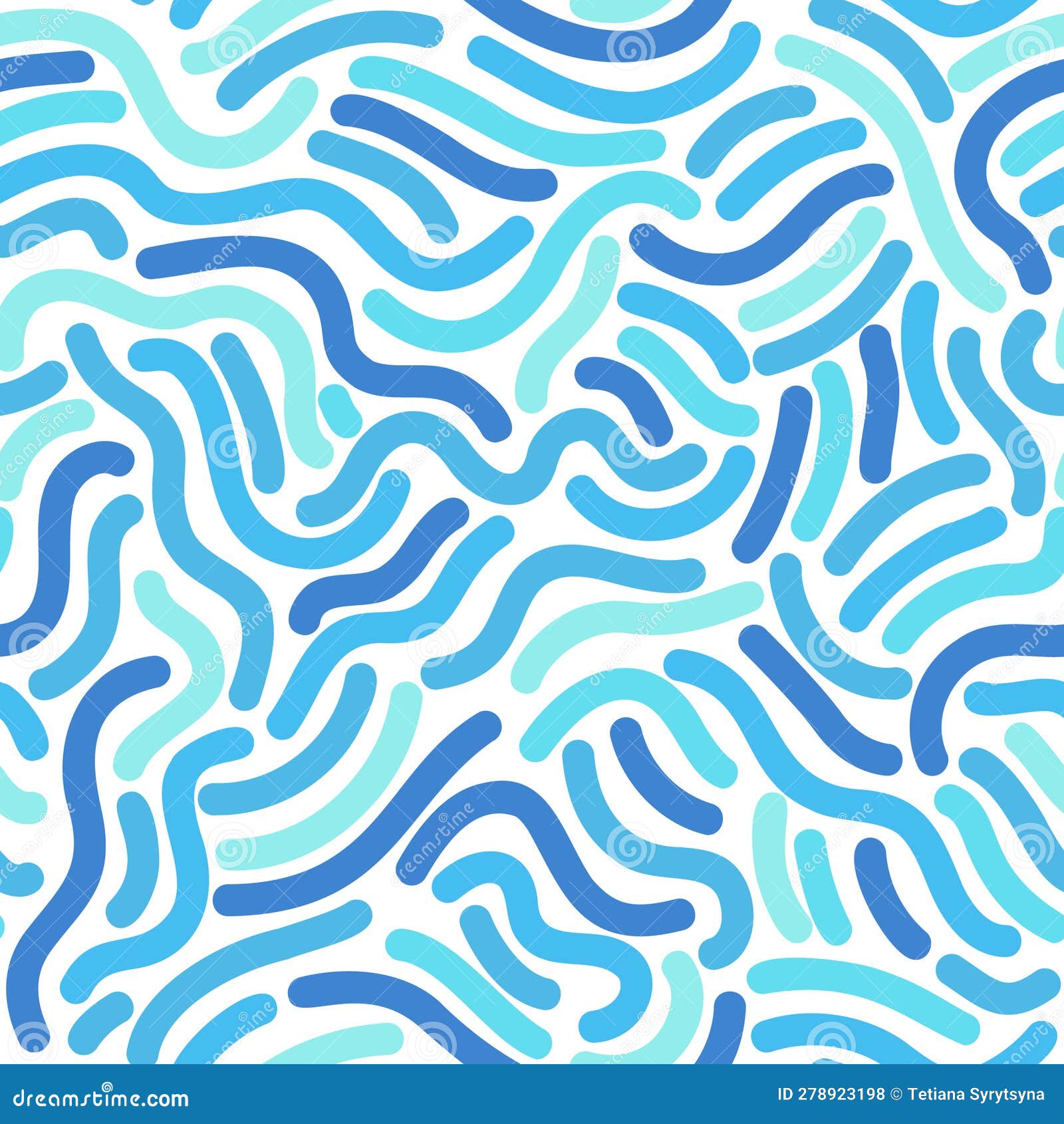 Comic Wavy Squiggle Texture Background. Curved Waved Stripes, Lines Seamless Pattern Vector ...