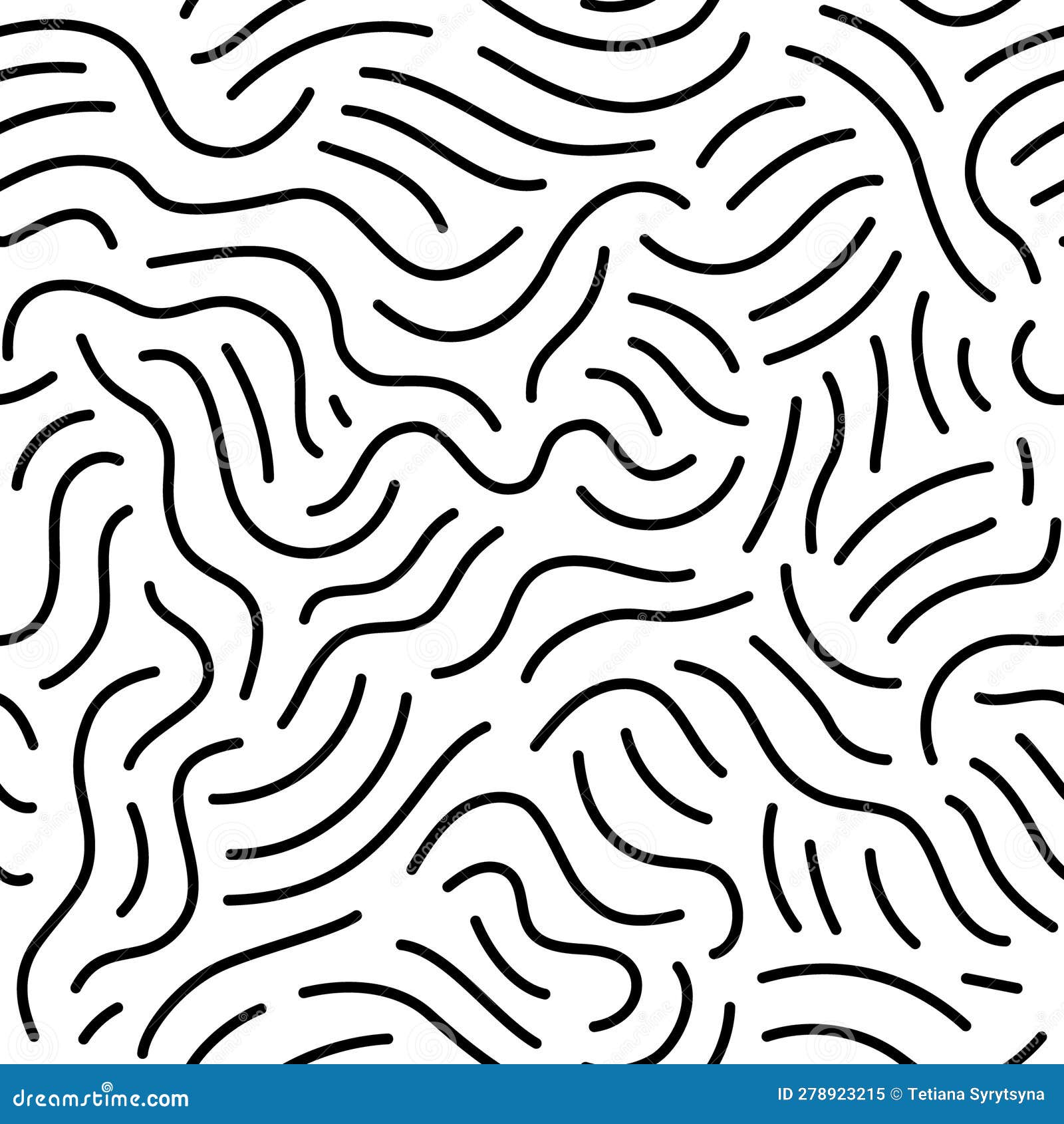 Comic Wavy Squiggle Texture Background. Curved Waved Stripes, Lines Seamless Pattern Vector ...