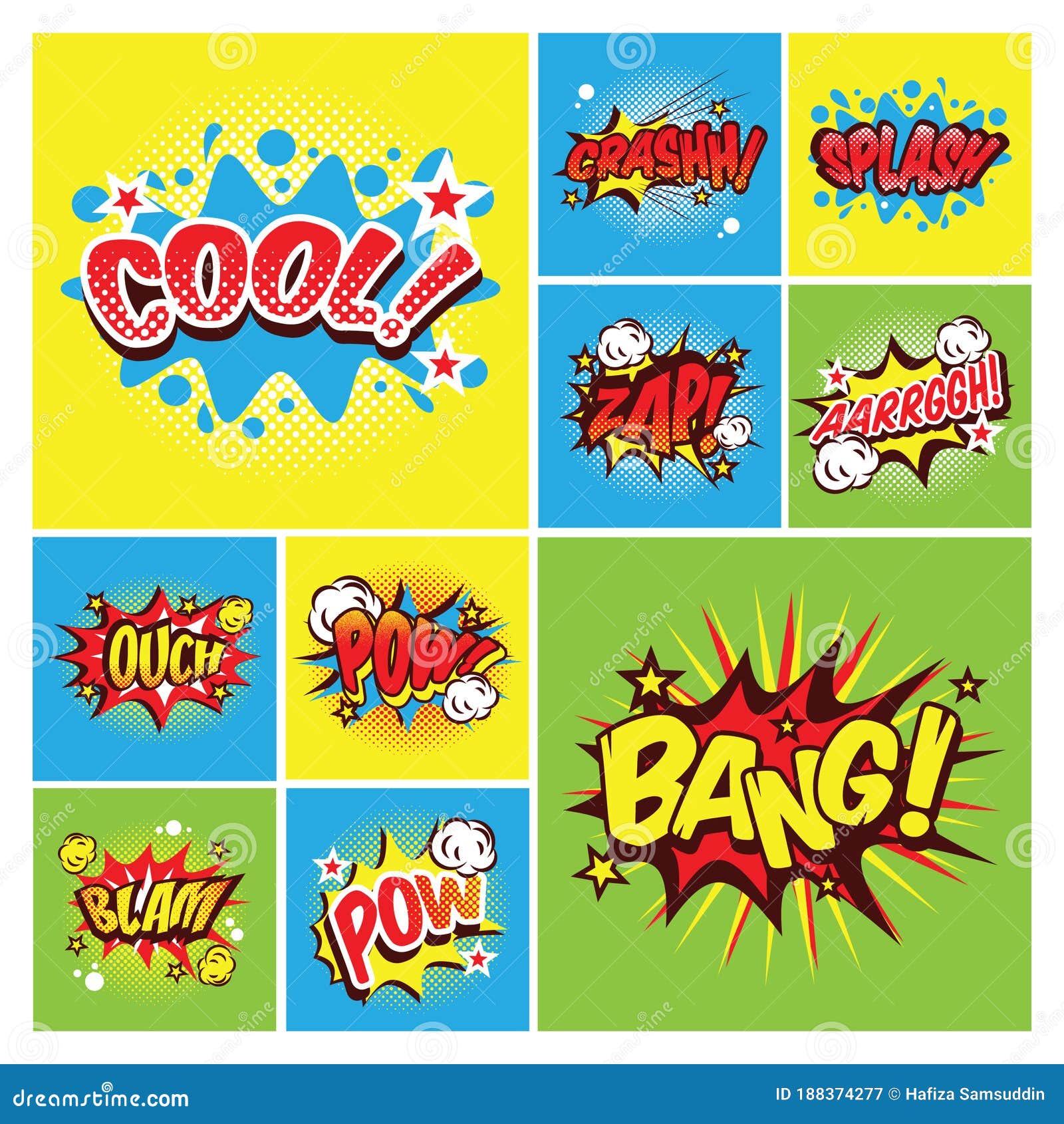 Comic Word Collection. Vector Illustration Decorative Design Stock ...