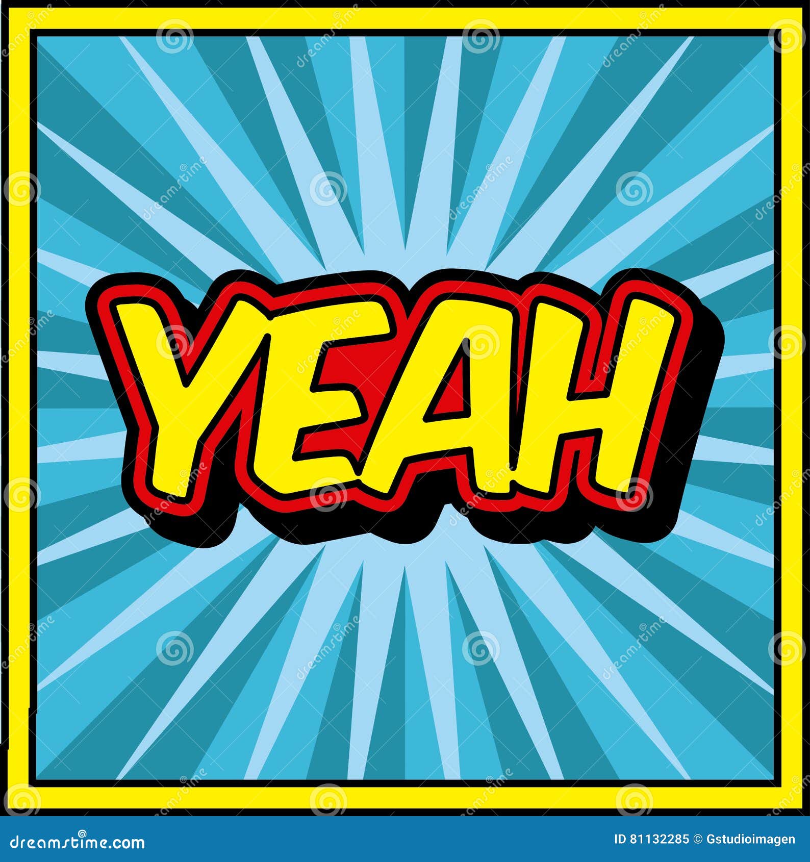 Comic yeah design stock vector. Illustration of smoke - 81132285