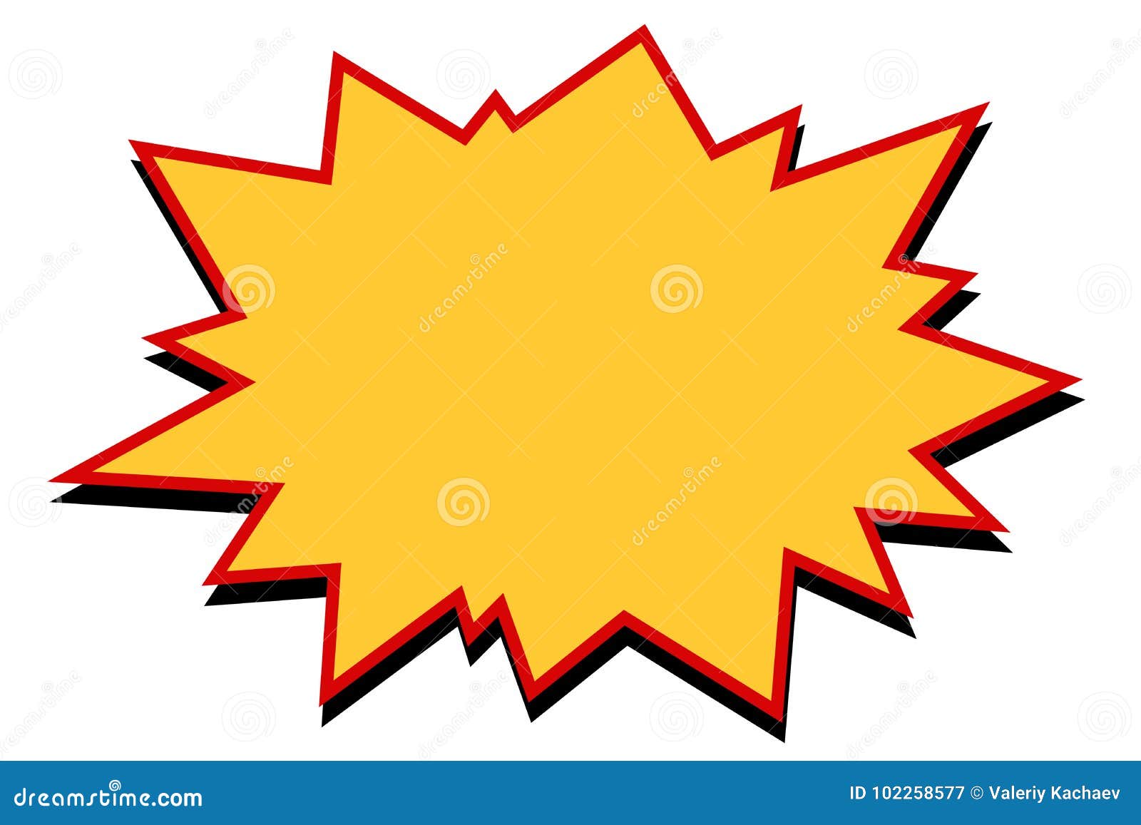 Comic yellow burst stock vector. Illustration of note - 102258577