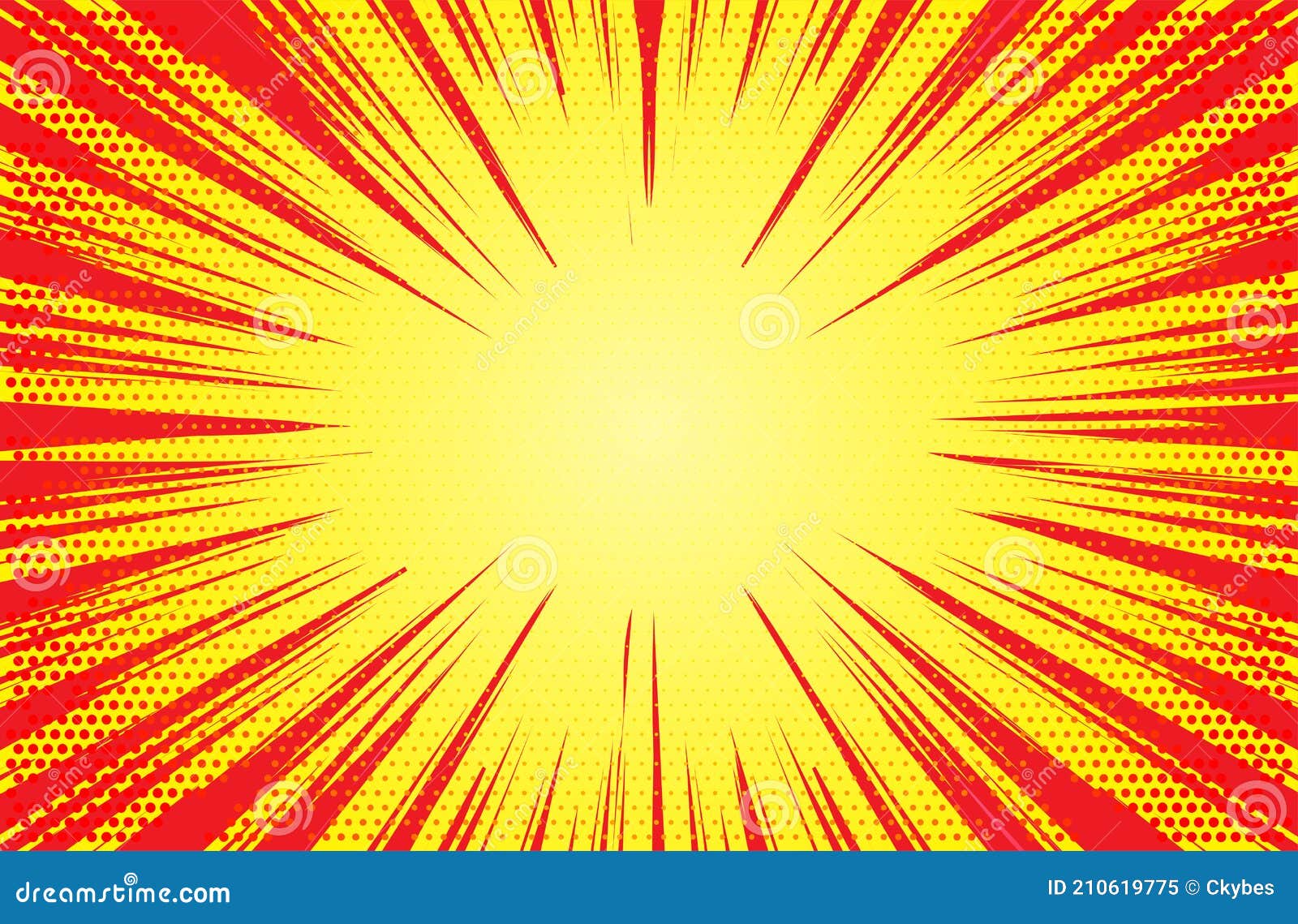 Comic Yellow Sun Rays Background Pop Art Retro Vector Illustration ...