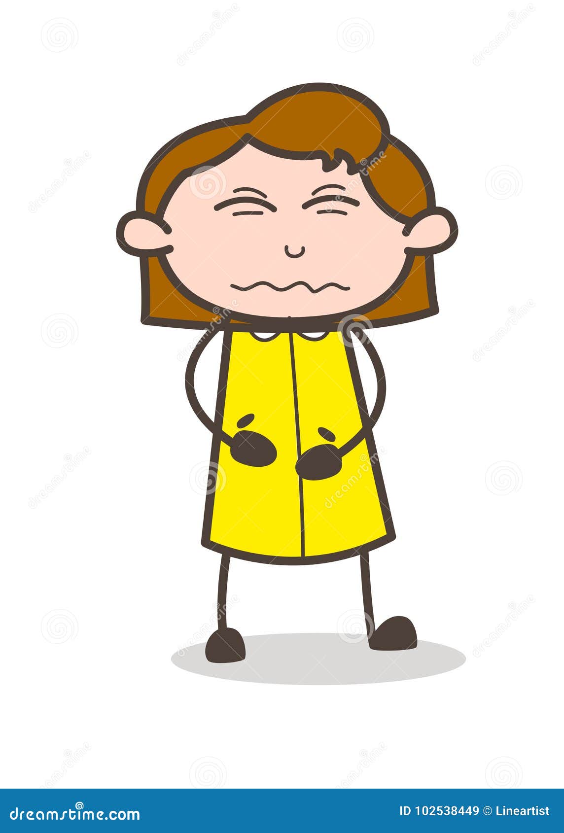 Comic Young Lady Confounded Face Vector Stock Illustration ...