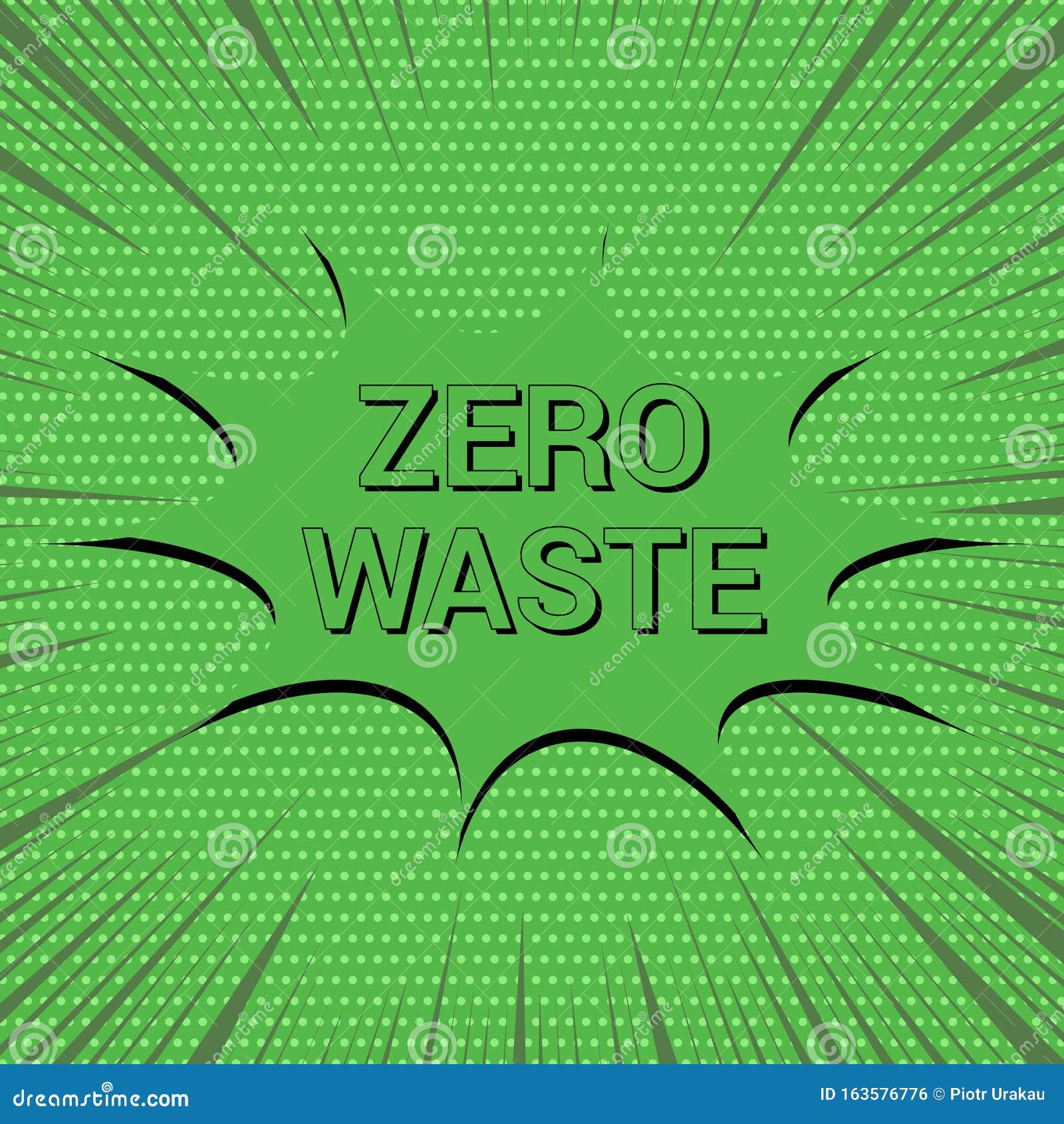 Comic Zero Waste Eco Green Concept Stock Vector - Illustration of clean ...
