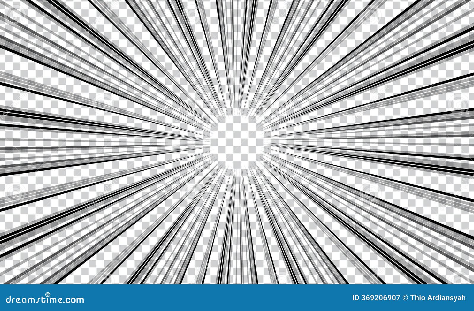Comic Zoom Explosion Background In Black And White On Transparent ...