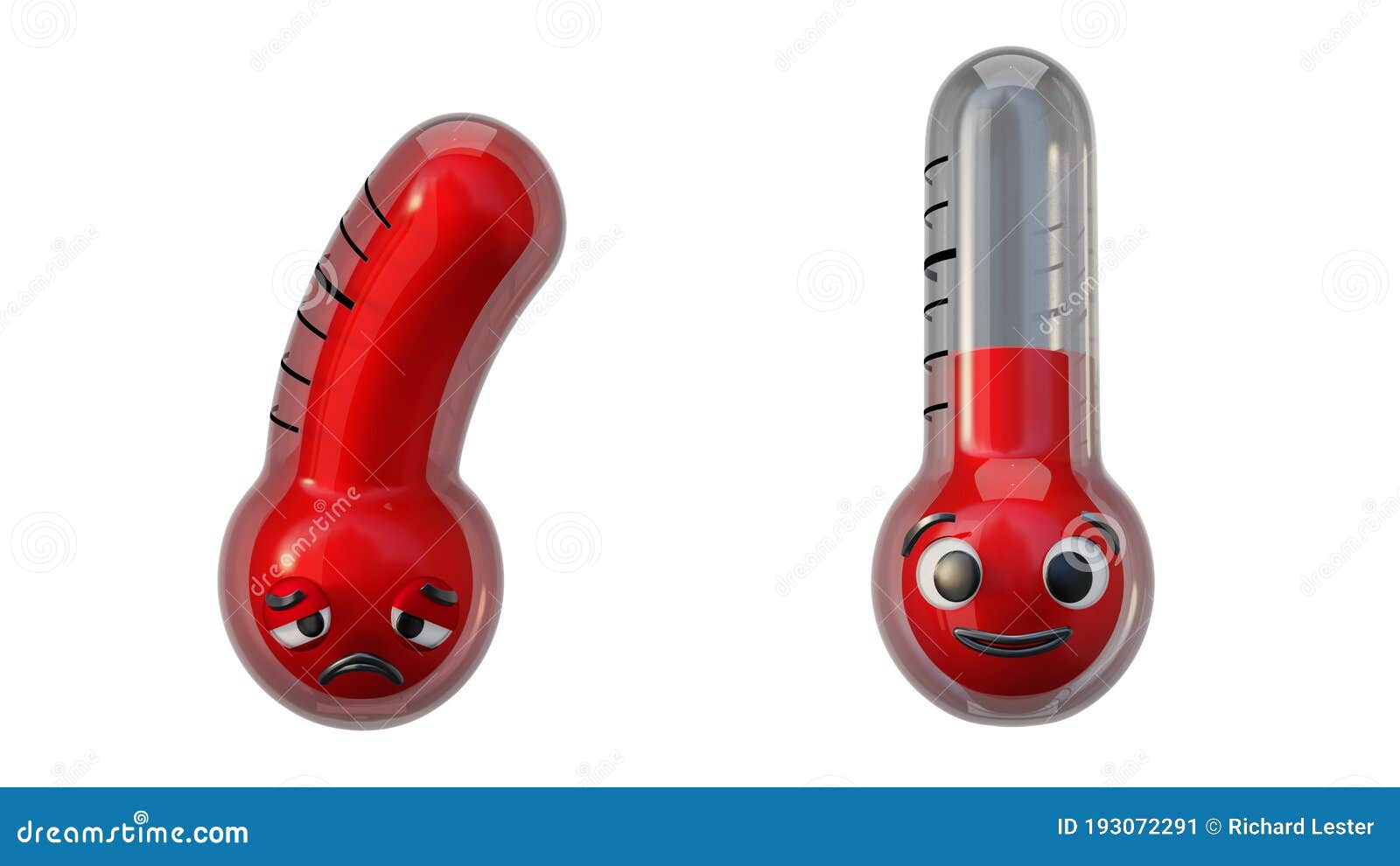 Healthy and Sick Thermometer Stock Image - Illustration of render, sick ...