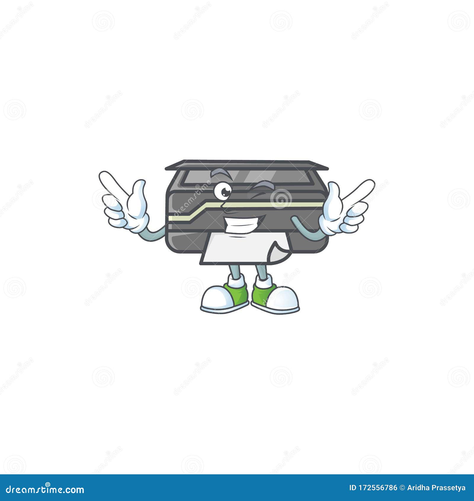 A Comical Face Printer Mascot Design with Wink Eye Stock Vector ...