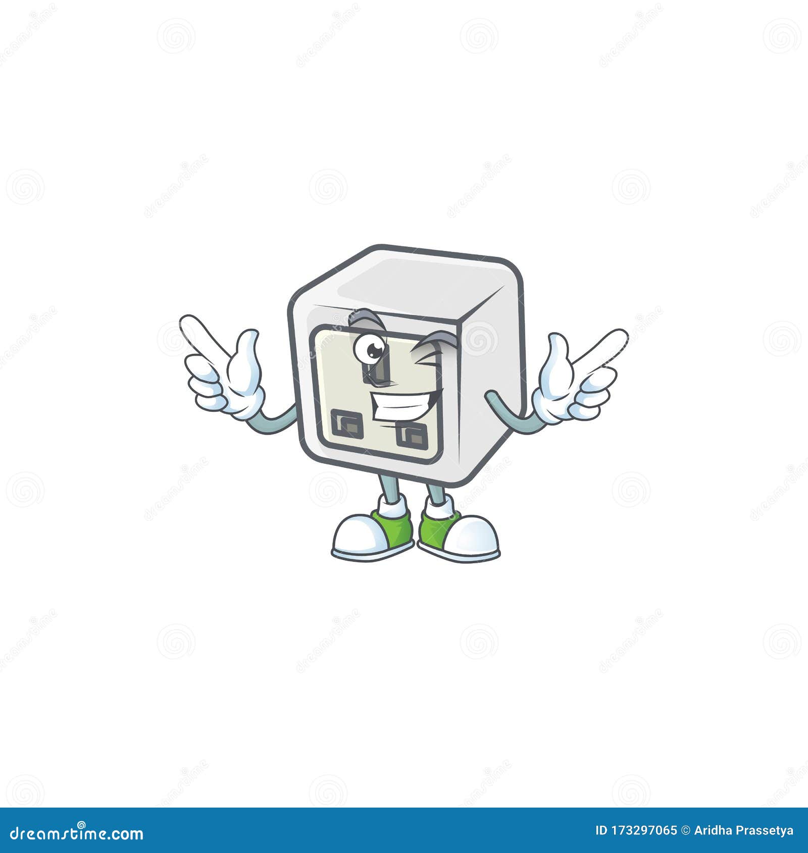 Wink Power Socket Attached The Mascot Wall Vector Illustration ...